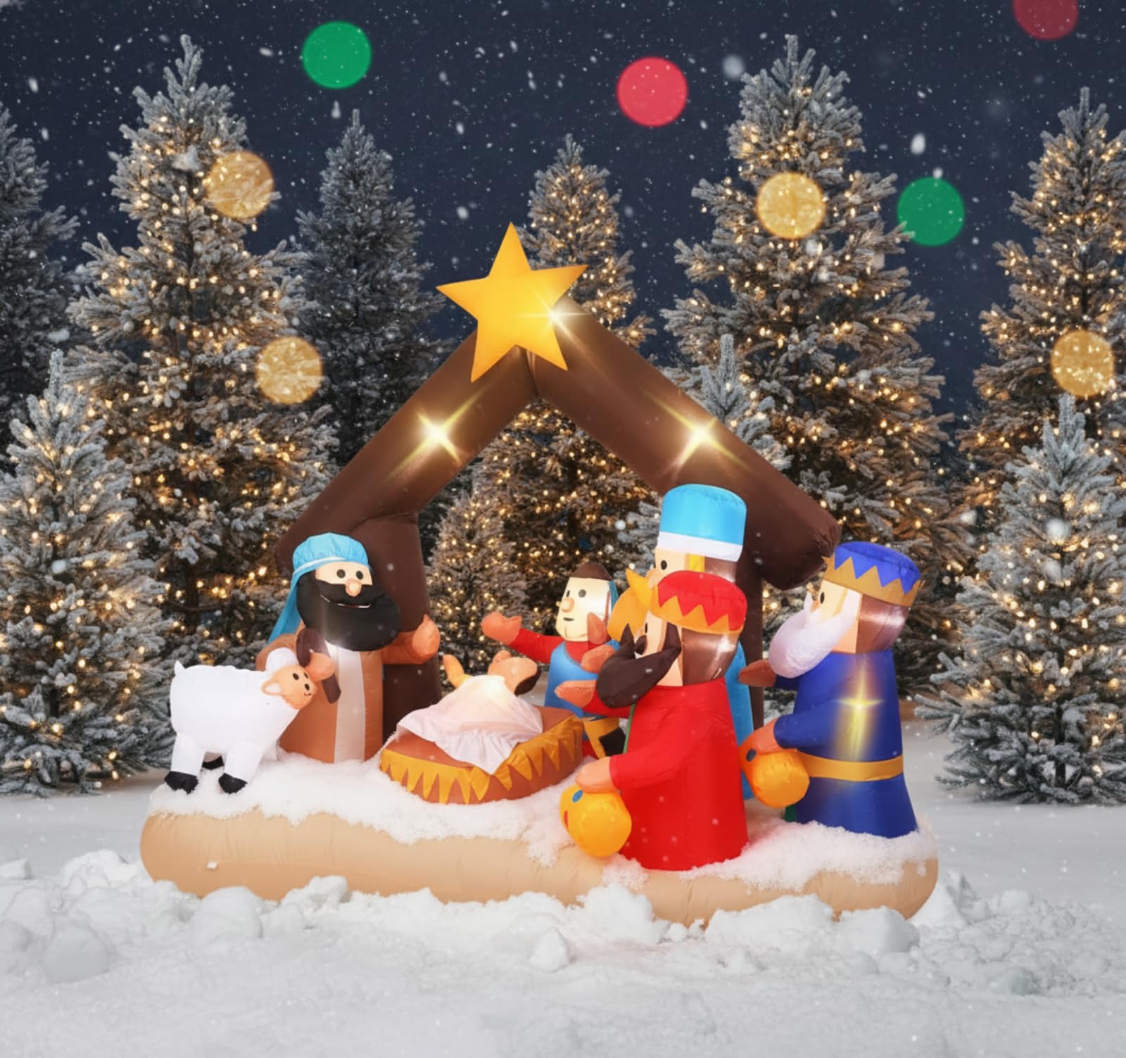Snapklik.com : Sosation 6.5FT Christmas Inflatable Nativity Scene ...
