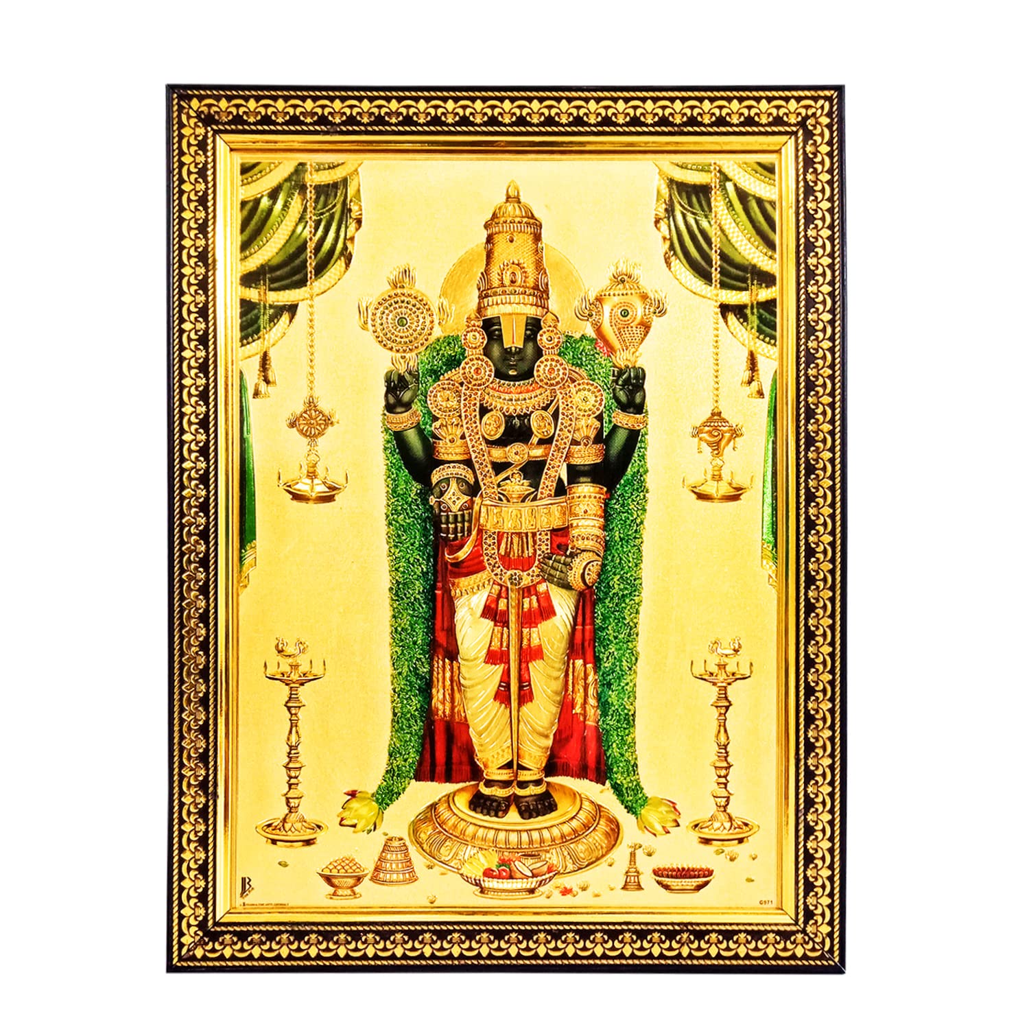 Buy Pooja Ghar Gold Tirupati Balaji Photo Frame ( 10 x 12.5 inch) |God ...