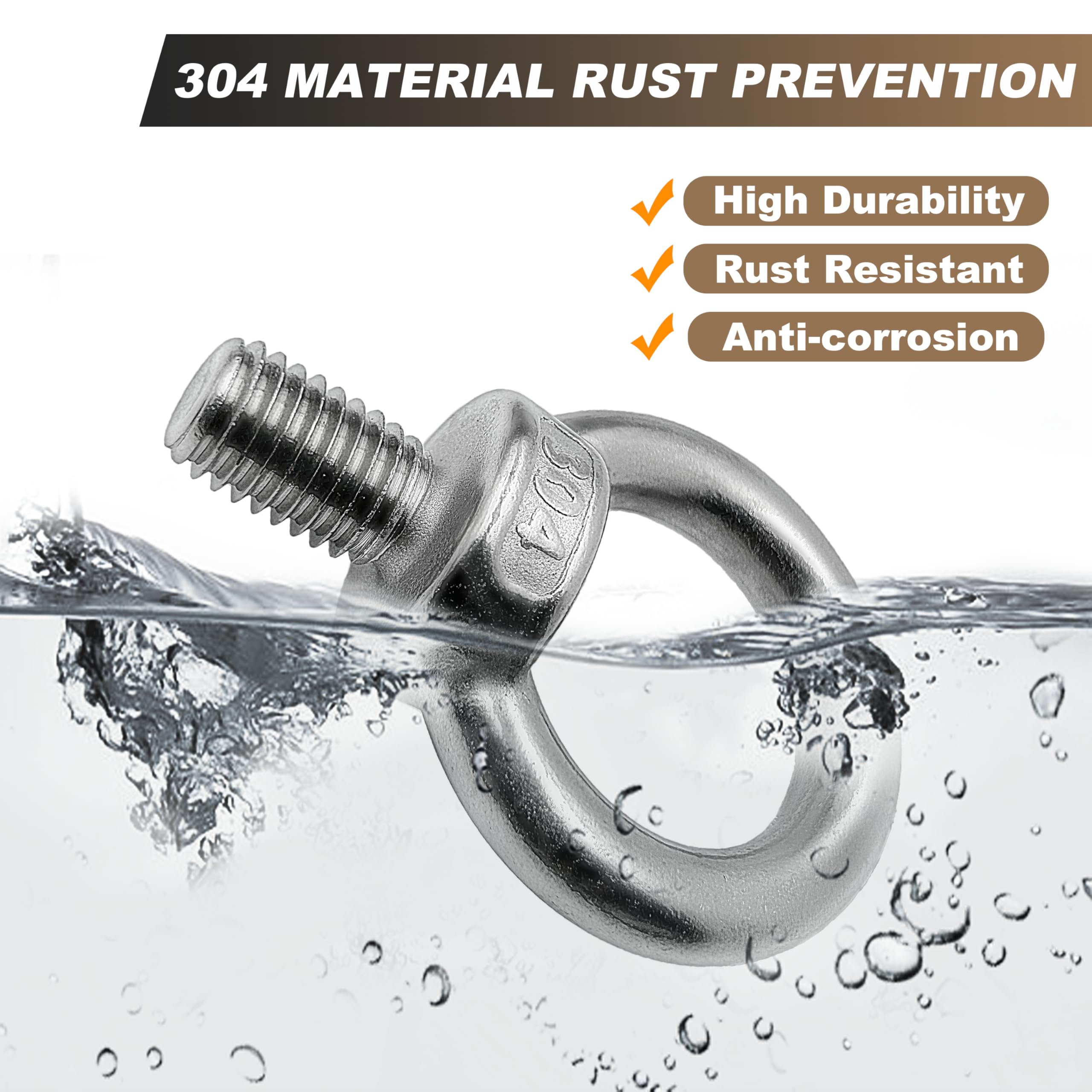 Stainless Steel Lifting Rings SRZTXU 4-Pack M12 X 150mm Stainless Steel ...
