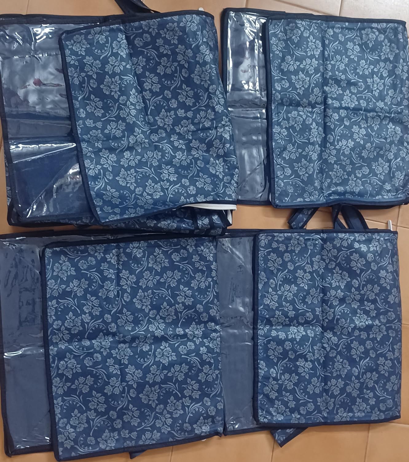 Laxis Non-Woven Jumbo Saree Bags, Peach Color Transparent Saree Covers ...