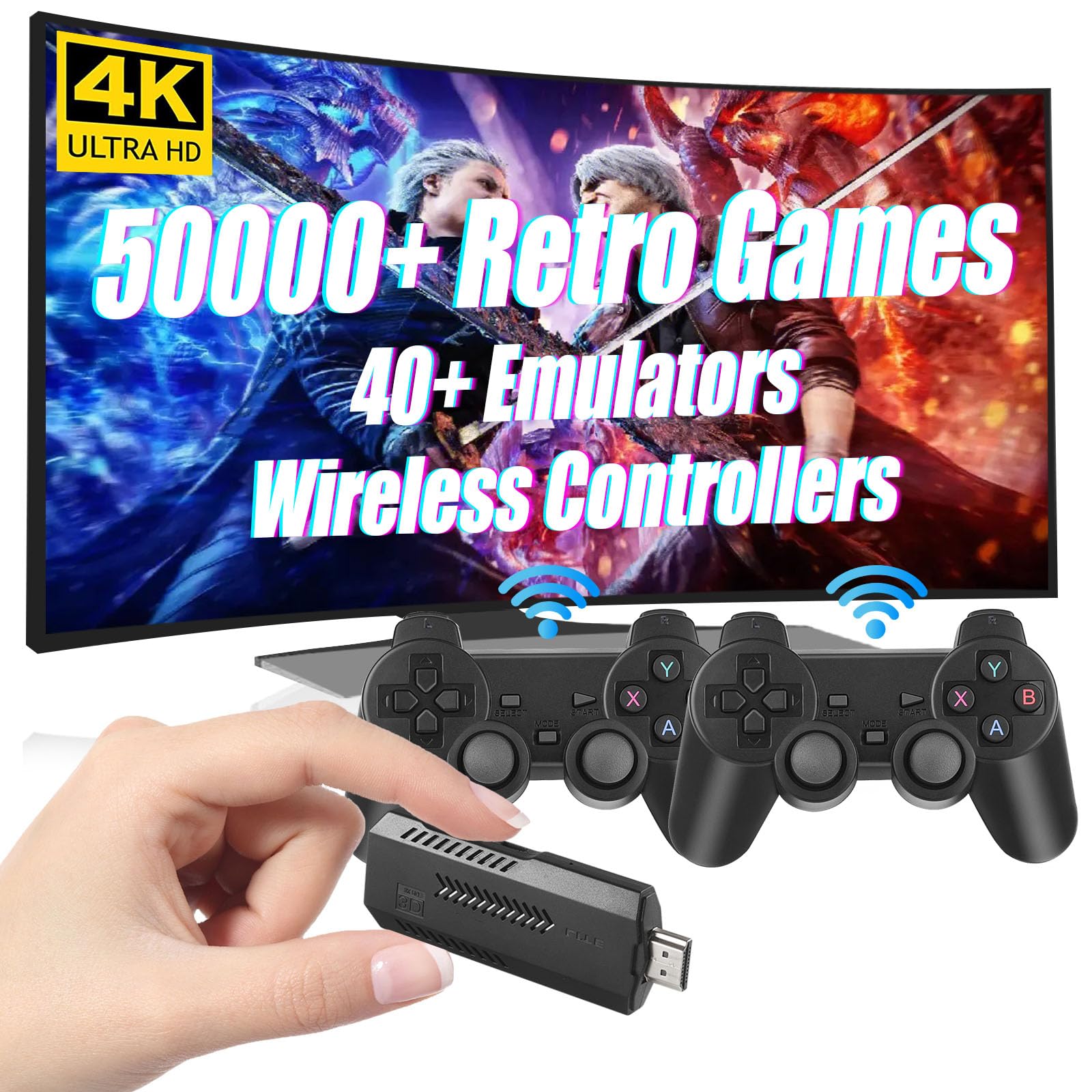 Snapklik.com : HeavenBird Wireless Retro Game Console, 128G HD Classic & 3D Games Console Built ...