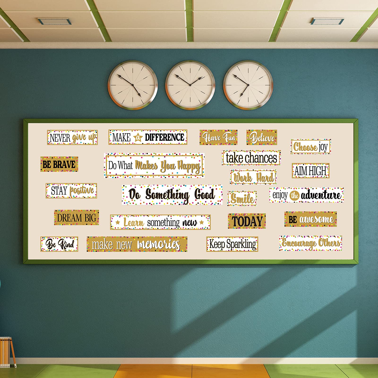 22 Pieces Motivational Gallery Bulletin Board Decorations, Confetti ...