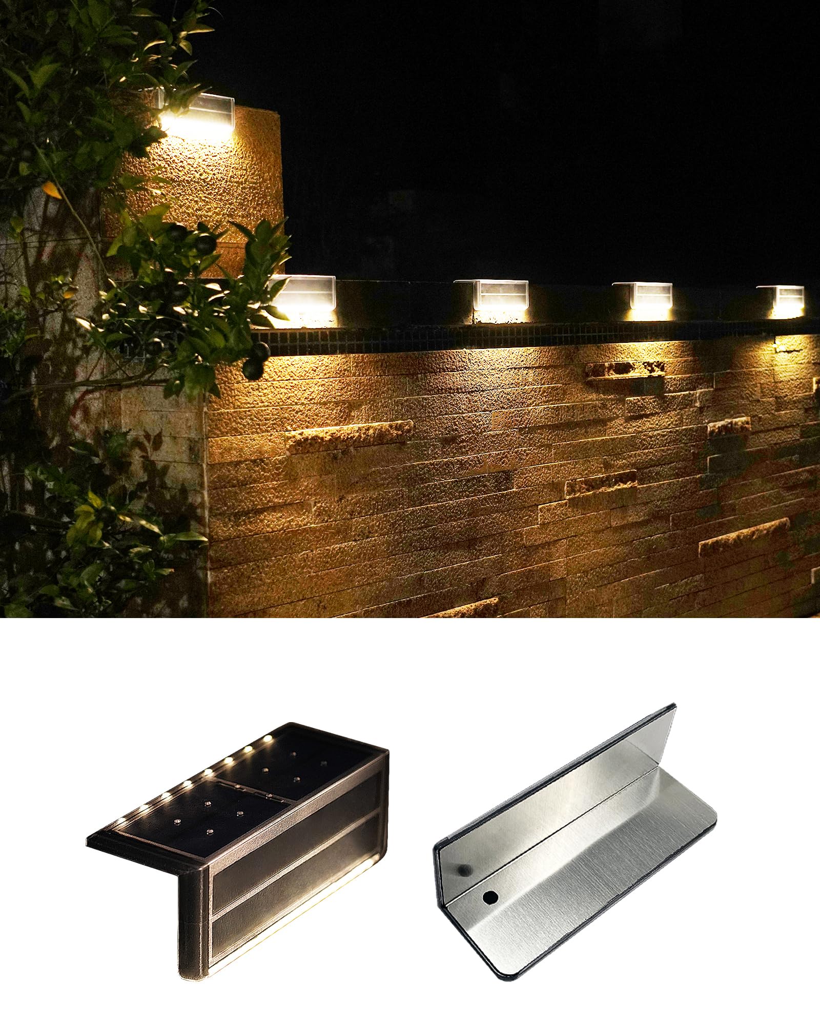 SHONELIGHTING Solar Pool Deck Light, IP67 Waterproof 2-Way Step LED ...