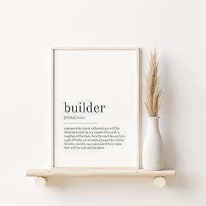 Amazon.com: Builder Definition Print, self love wall art, definition ...