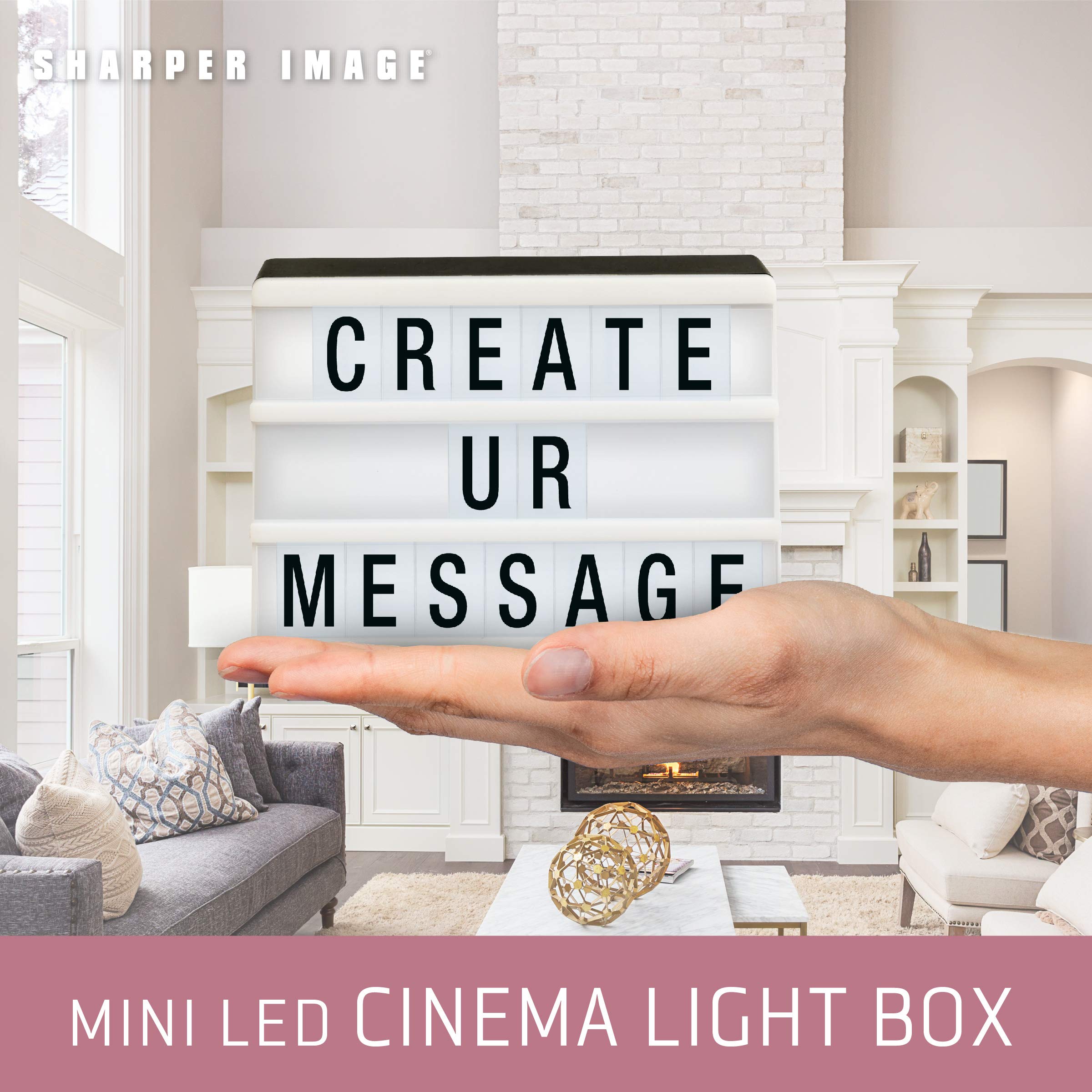 Buy Sharper Image Mini Cinematic Light Up Box LED Message Letter Board ...