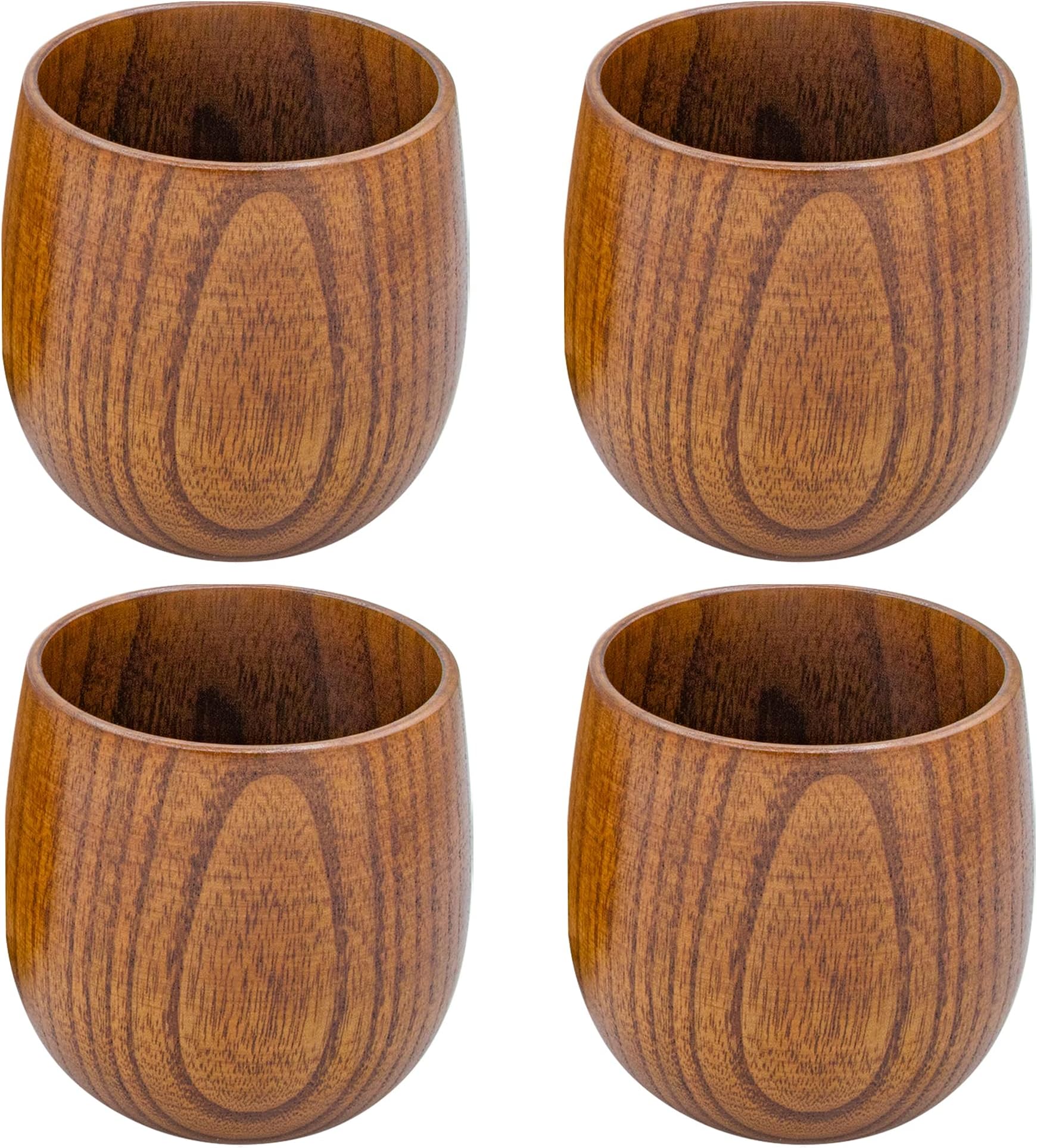 Amazon.com | Originalidad 4 Pack Wooden Tea Cups,Japanese Tea Cups ...