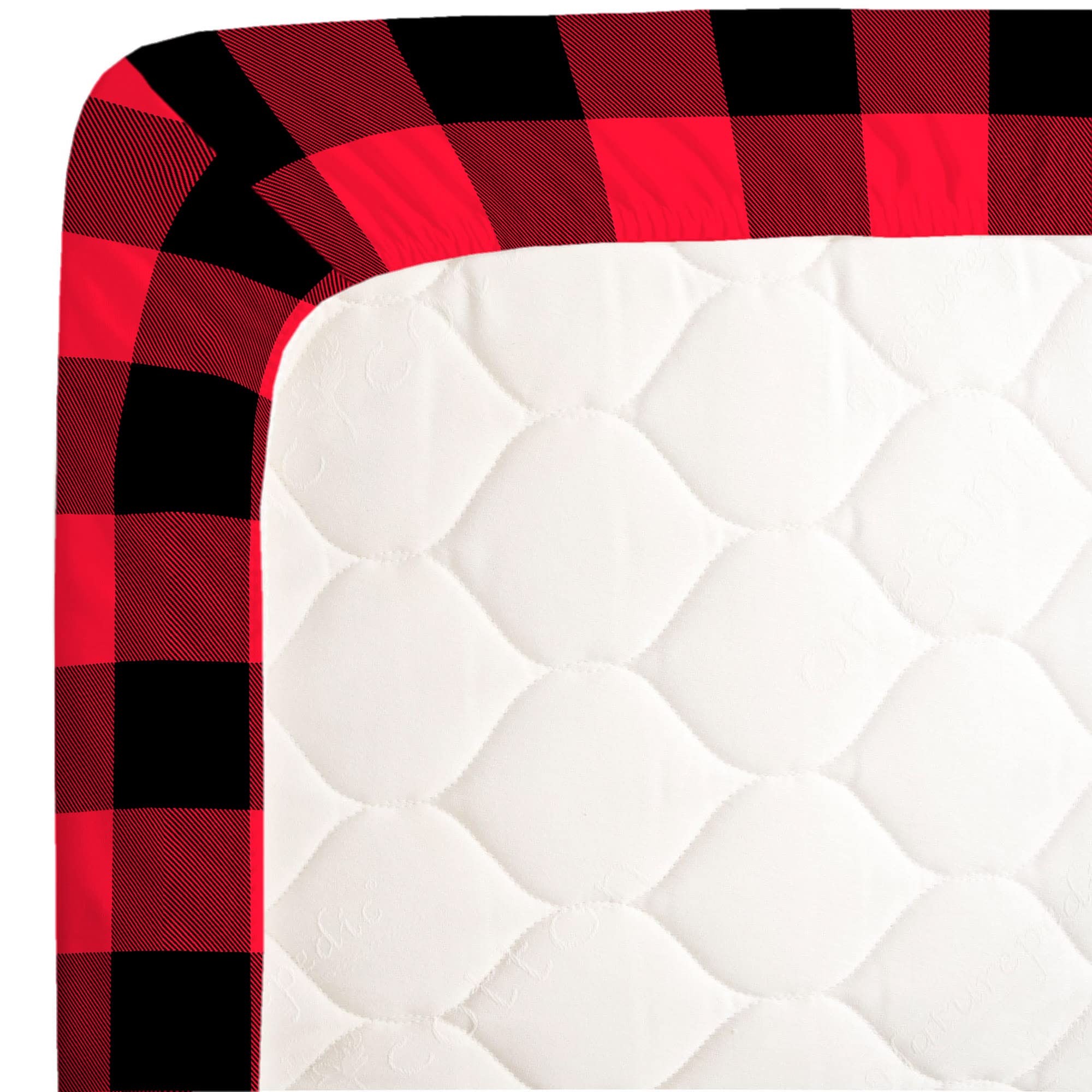 Snapklik.com : Buffalo Check Red And Black Super Soft Fitted Crib Sheet