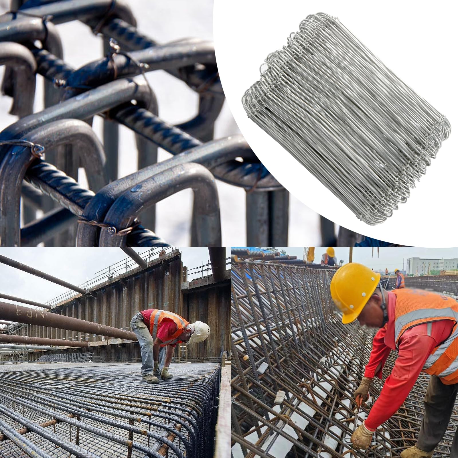 Snapklik.com : KVMORZE 6 In 16 Gauge 1000 Pieces Galvanized Steel Rebar ...