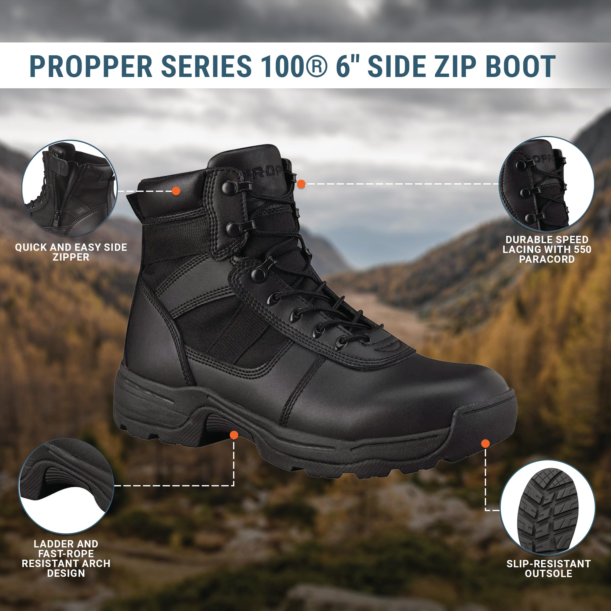 Snapklik.com : Propper Mens Series 100 6" Side Zip Boot