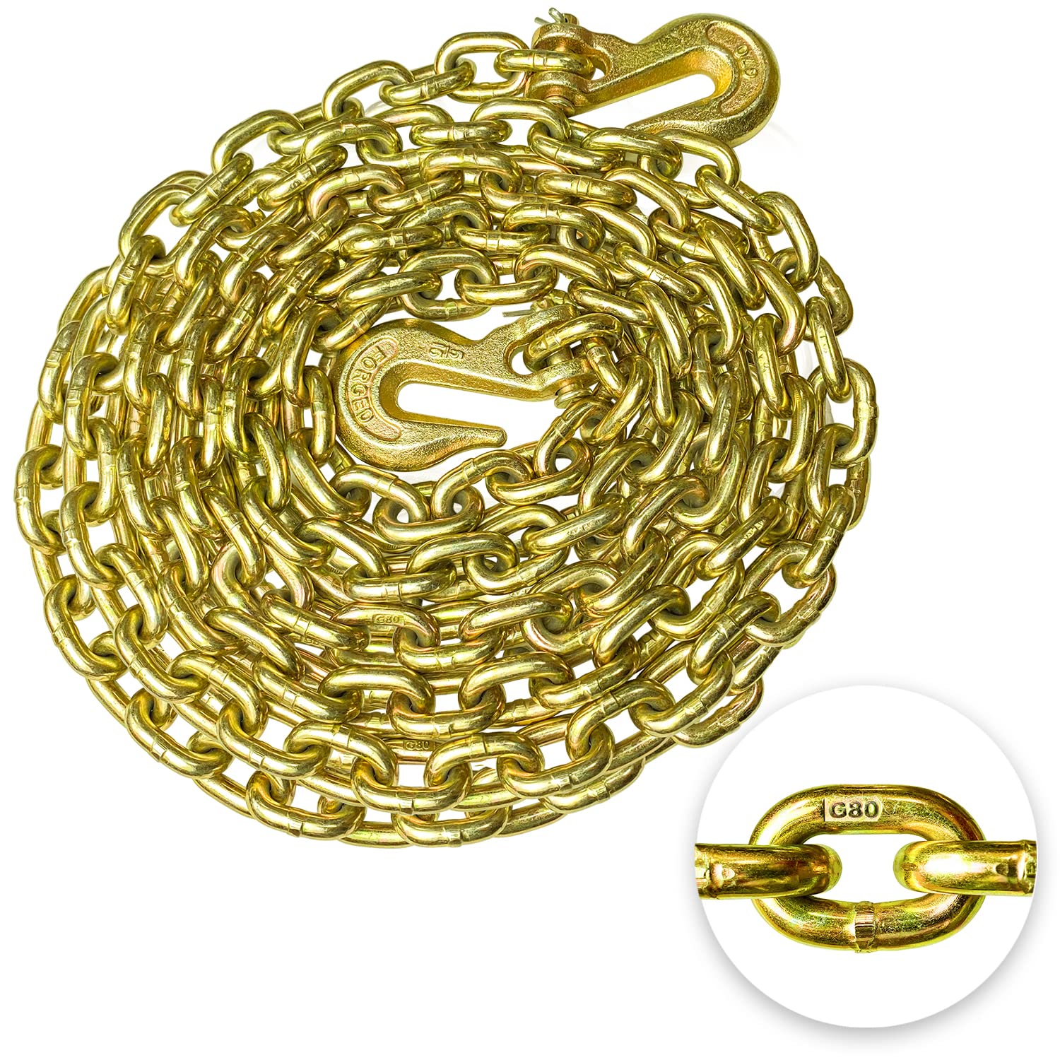 YATOINTO G80 Transport Binder Chain 5/16 Inch x 16 Foot Safety/Binder ...