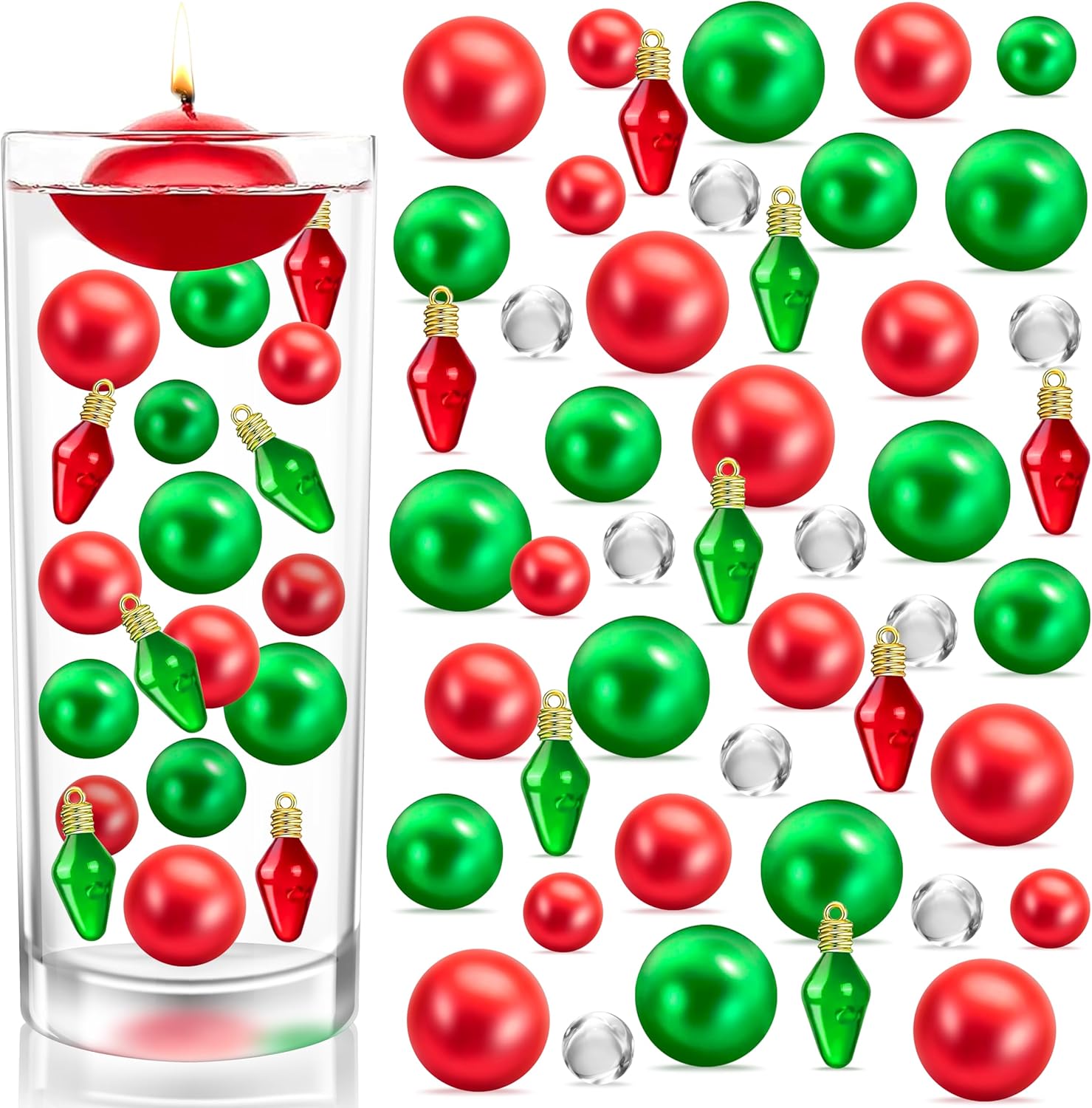 Amazon.com: BYMORE 20000+ DIY Floating Vase Filler Kit,Christmas Vase ...