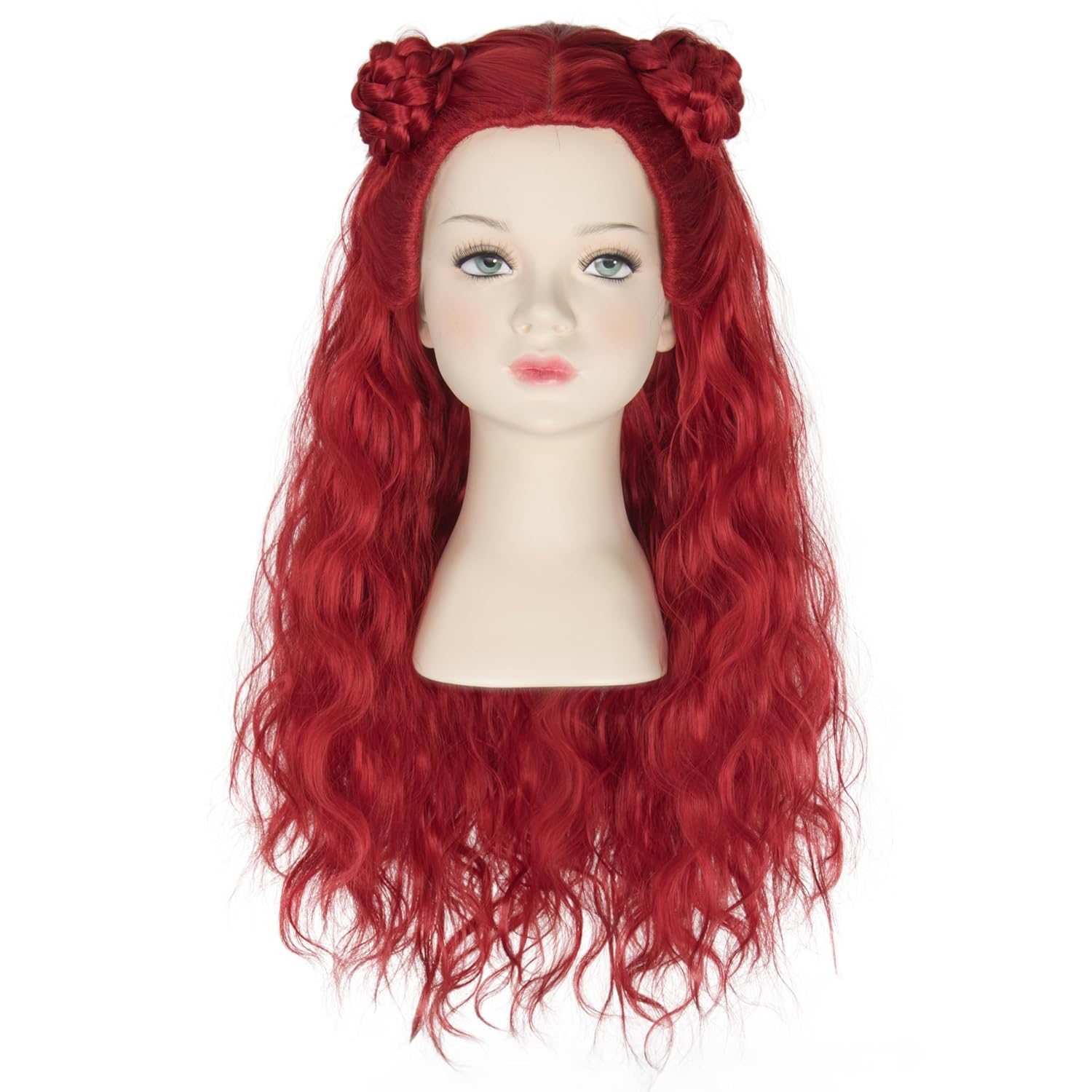 Amazon.com: Miss U Hair Girls Long Wavy Red Wig with Buns Kids Child ...