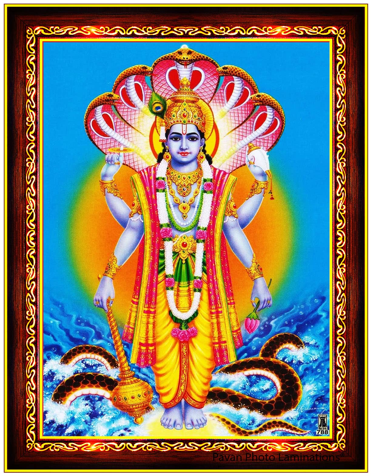 Buy Pavan Photo Laminations, Lord Vishnu Bhagwan Narayana Narayan Sri ...