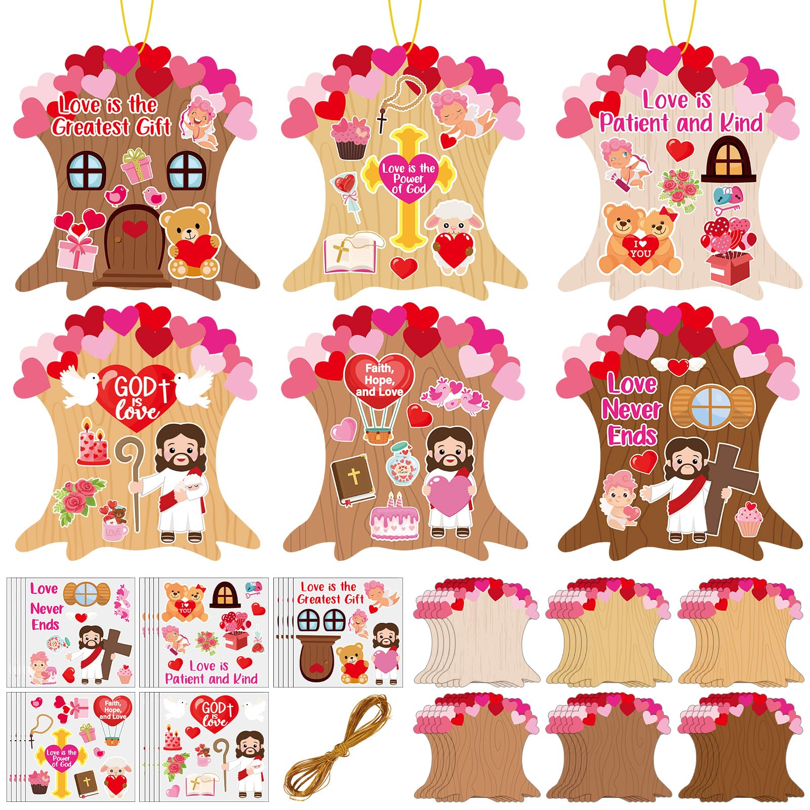 Amazon.com: Lonfliness 36Set Valentine's Day Religious Crafts Kit for ...