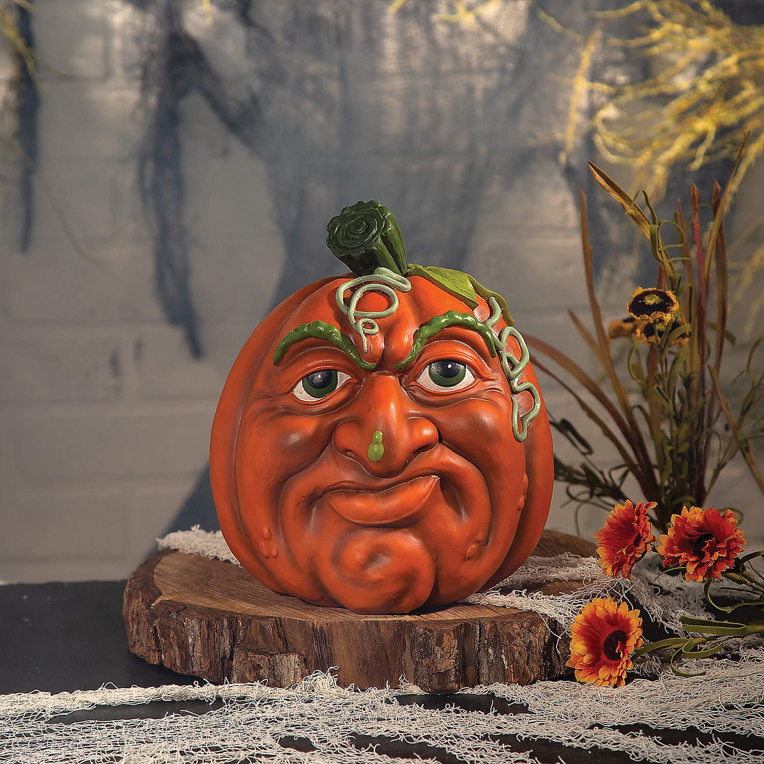 Amazon.com: Fun Express Expressive Pumpkin Frown Resin Fall Decoration ...