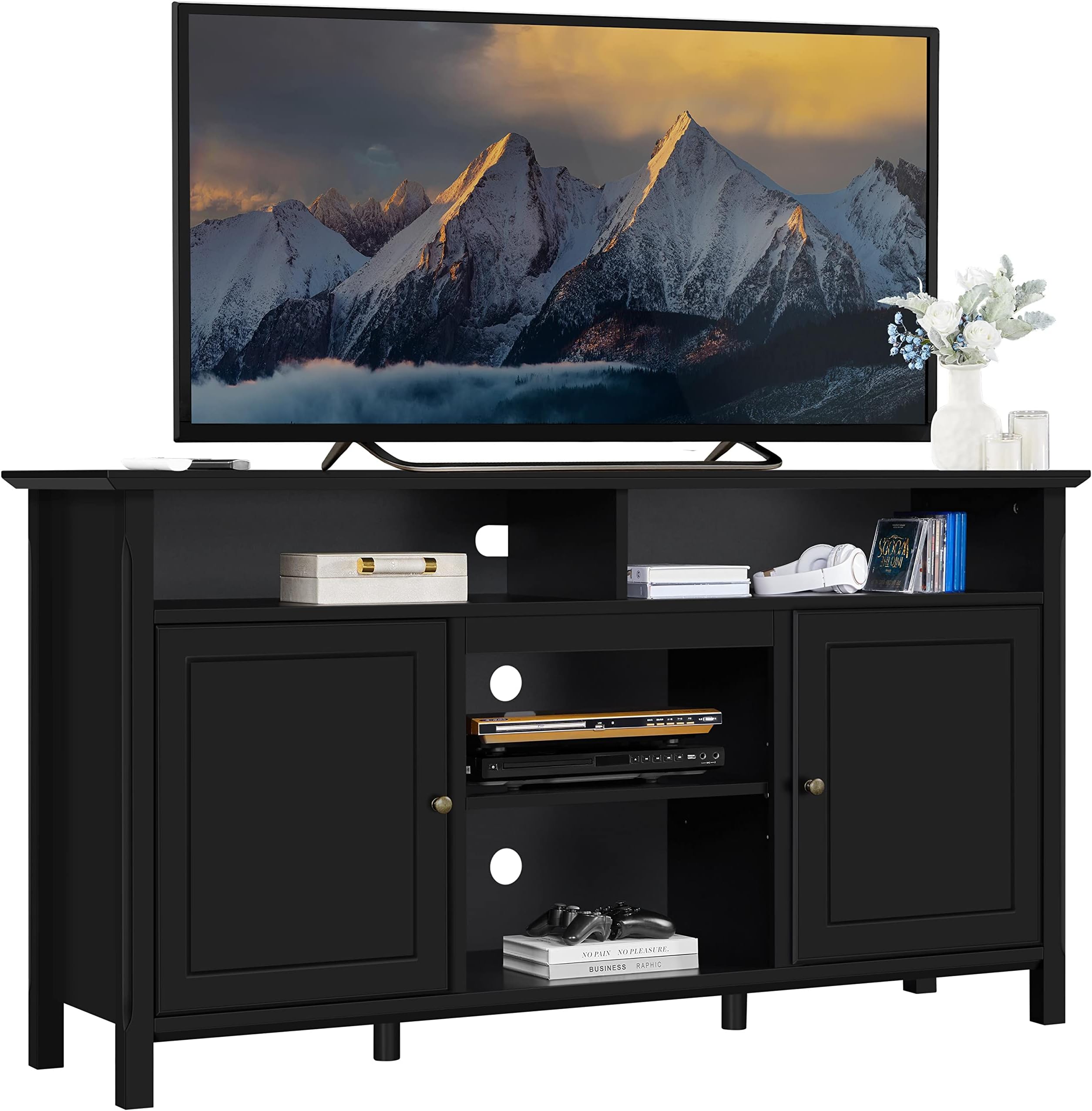Amazon.com: WLIVE Retro TV Stand for 65 inch TV, TV Console Cabinet ...