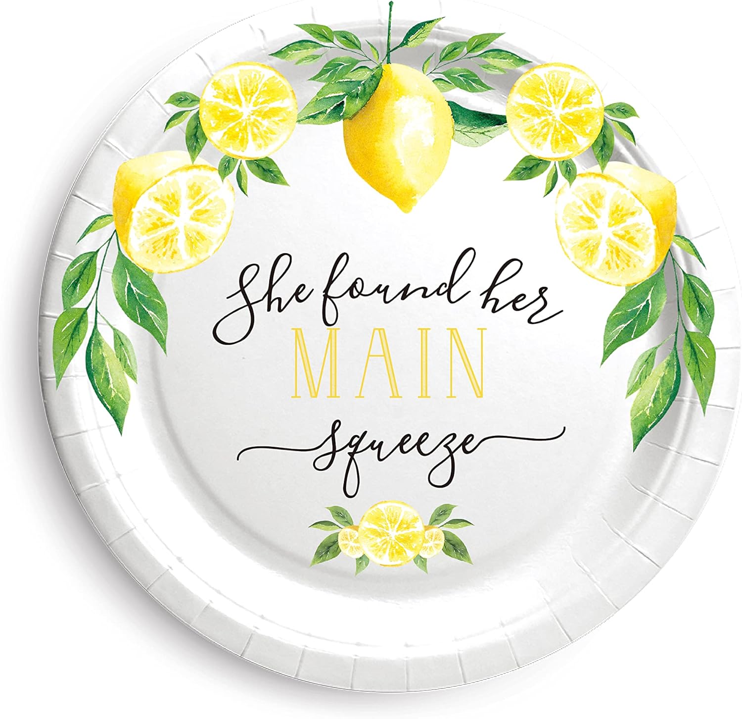 Amazon.com: Your Main Event Prints 25 Piece Lemon Party Plates ...