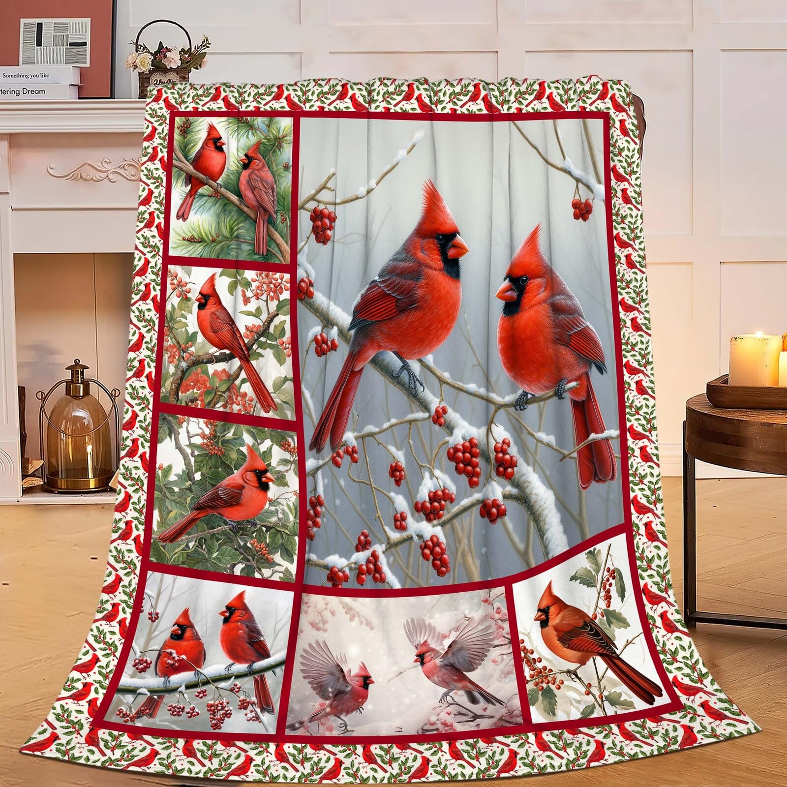 Amazon.com: Cardinal Throw Blanket Red Cardinal Birds Gifts for Kids ...