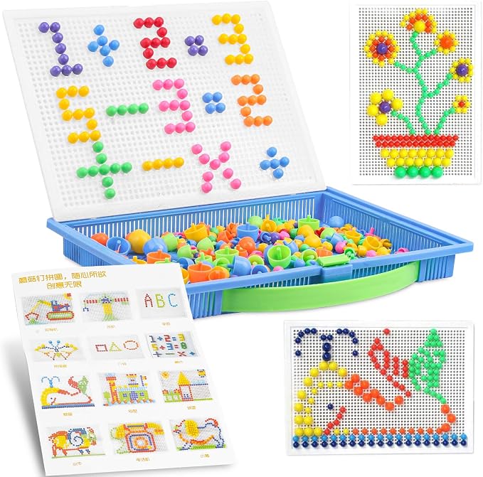 LOVEXIU Mosaik Steckspiel,Pilz Steckspiel 300 Pcs,DIY Lernspielzeug ...