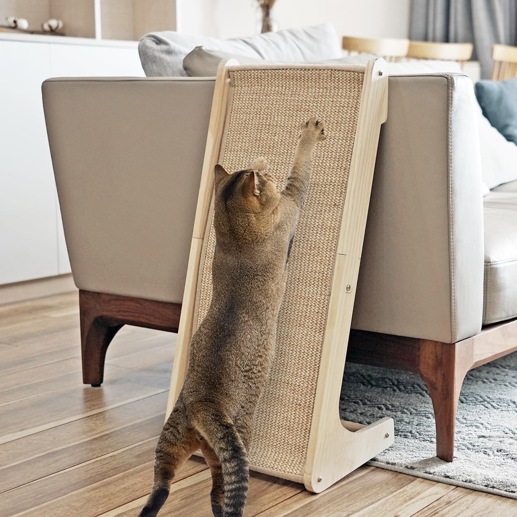 Grattoir pour chat en sisal - Grand griffoir en forme de L - Pour chat ...