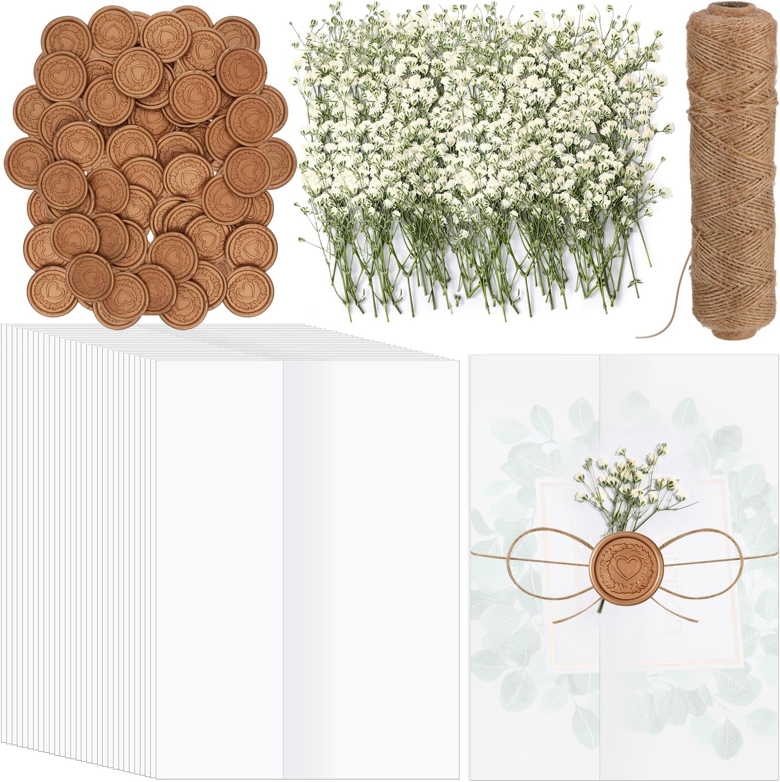 Amazon.com : ponatia 20PCS Wedding Invitation Cards Kits - 5x7 Emerald ...