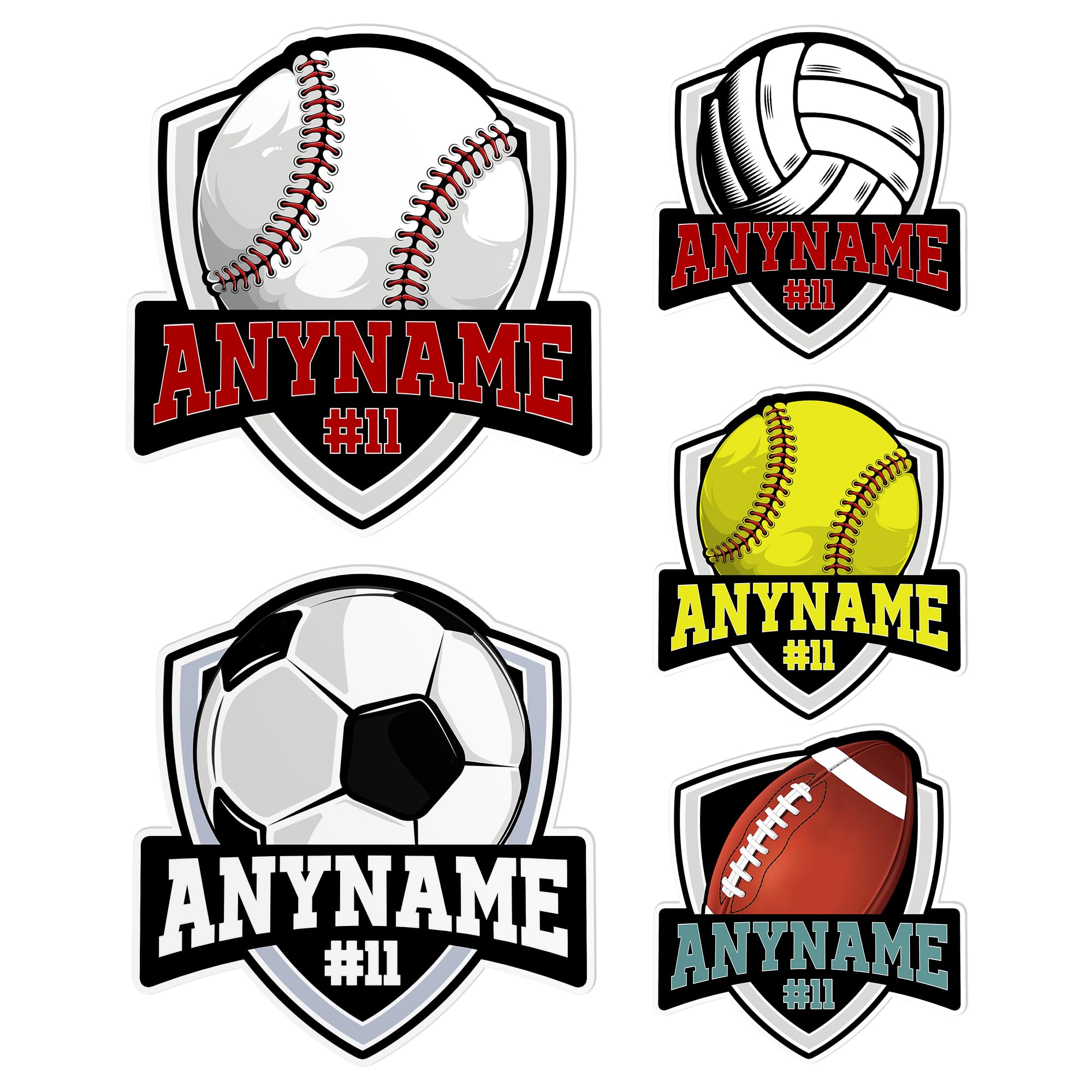 Amazon.com: Personalized Sports Name Sticker Custom Name Number ...