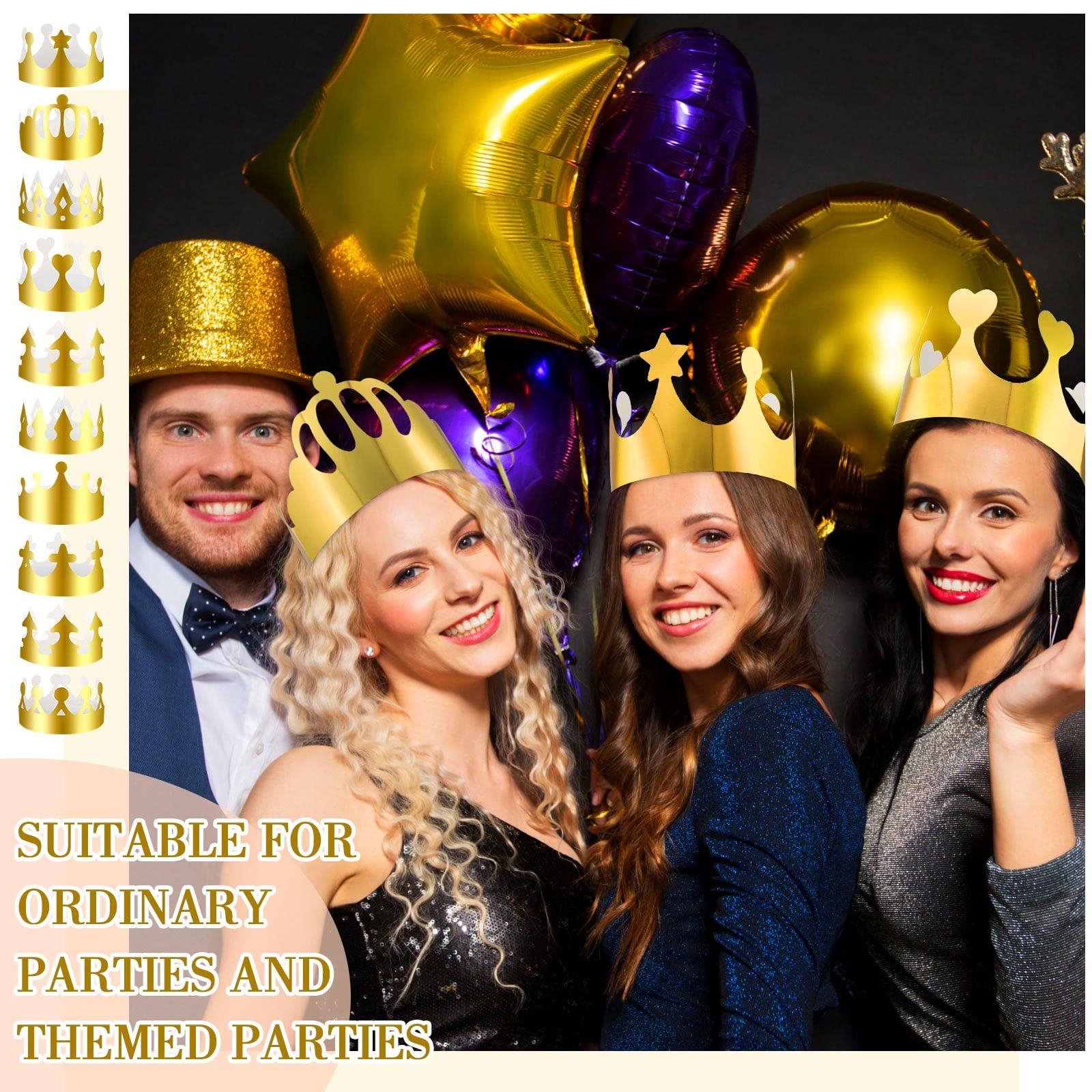 Snapklik.com : Crtiin 200 Pcs Golden Paper Crowns Bulk King Gold Party ...