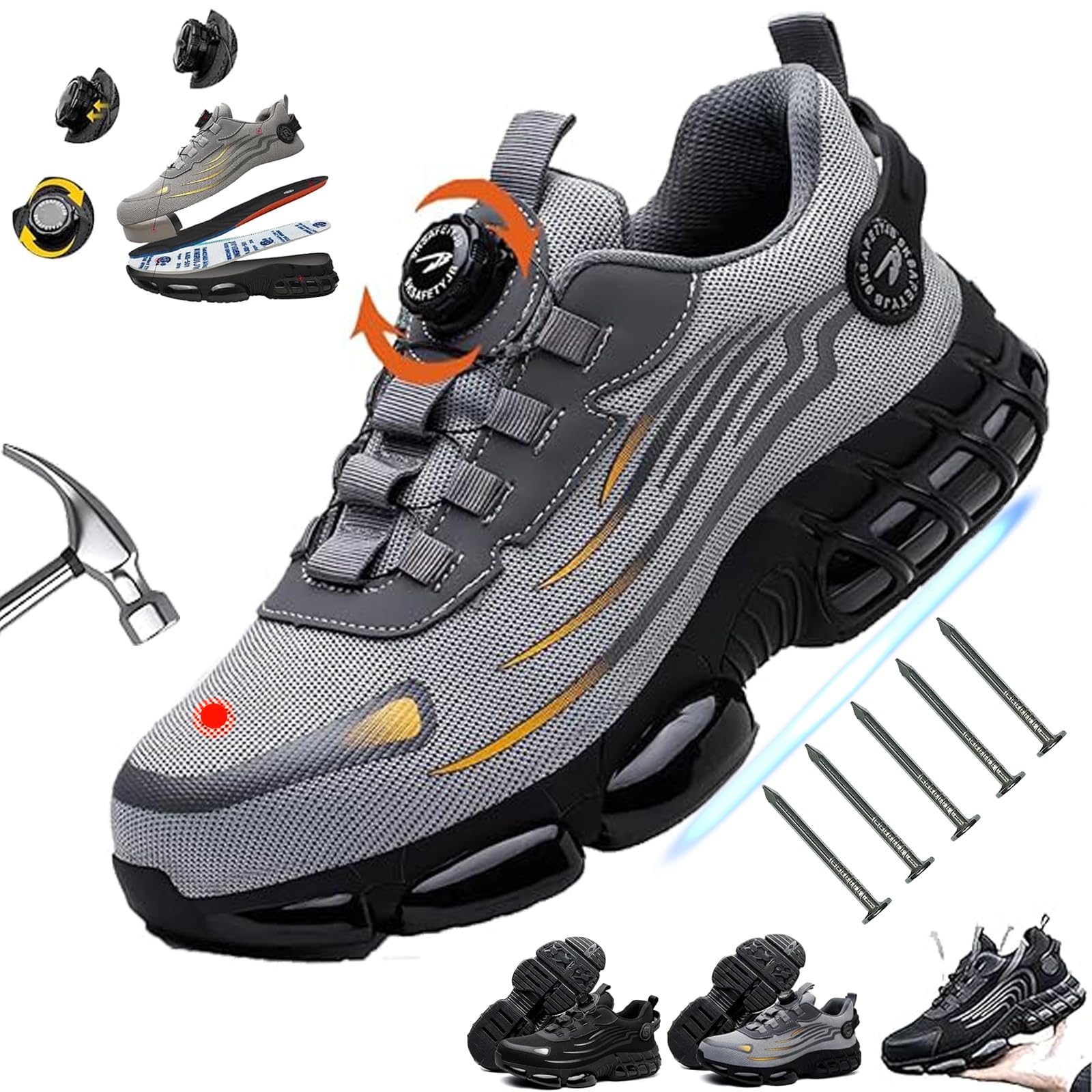 Amazon.com: Evontura Steel Toe Shoes Power Trainers, Men's Steel Toe ...