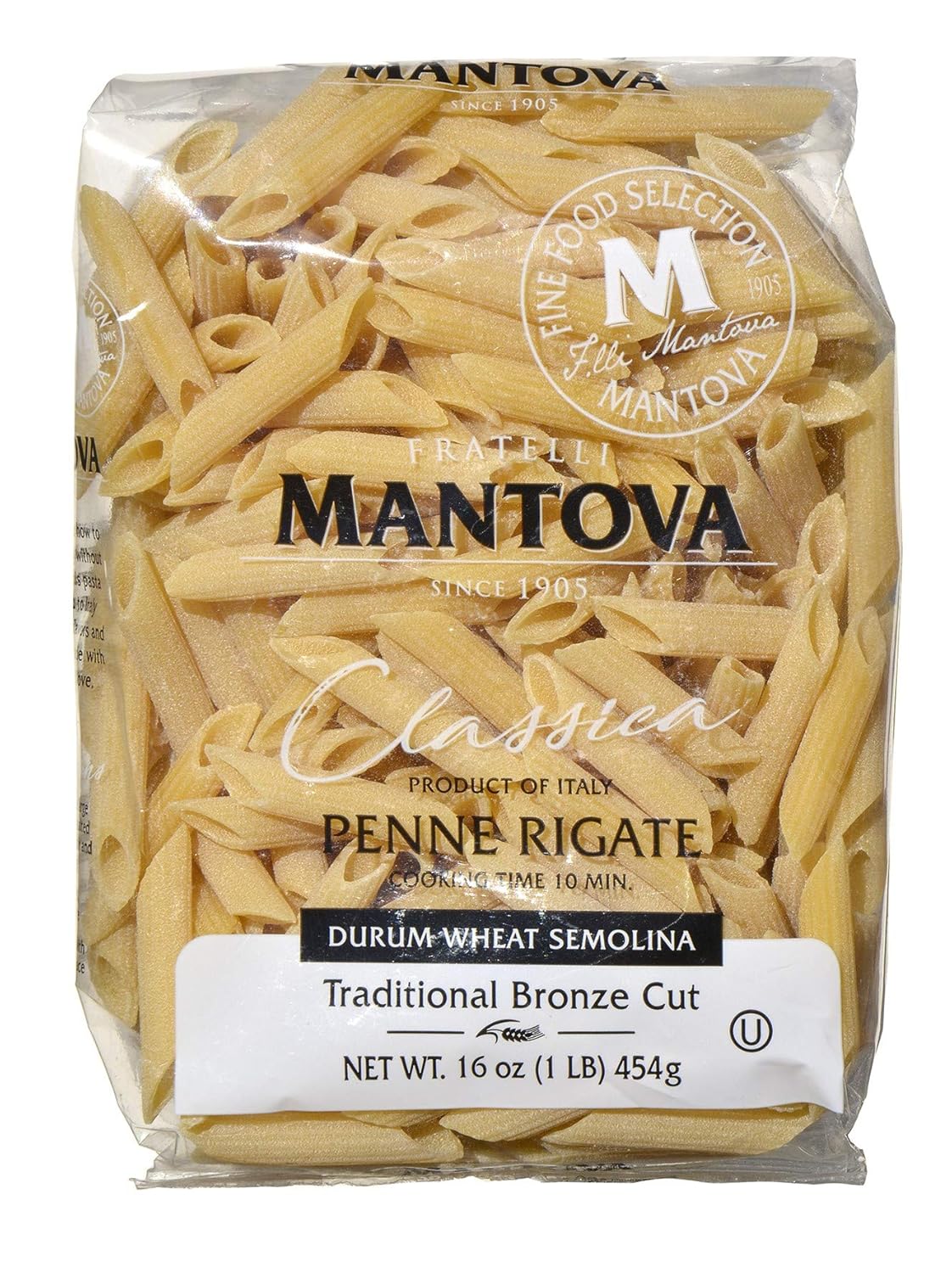 Amazon.com : Mantova Italian Bronze Die Penne Rigate Pasta - 100% Durum ...