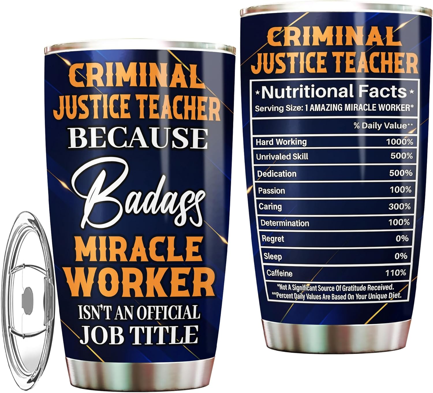 Amazon.com: Criminal Justice Teacher Tumbler 20oz – Stainless Steel ...