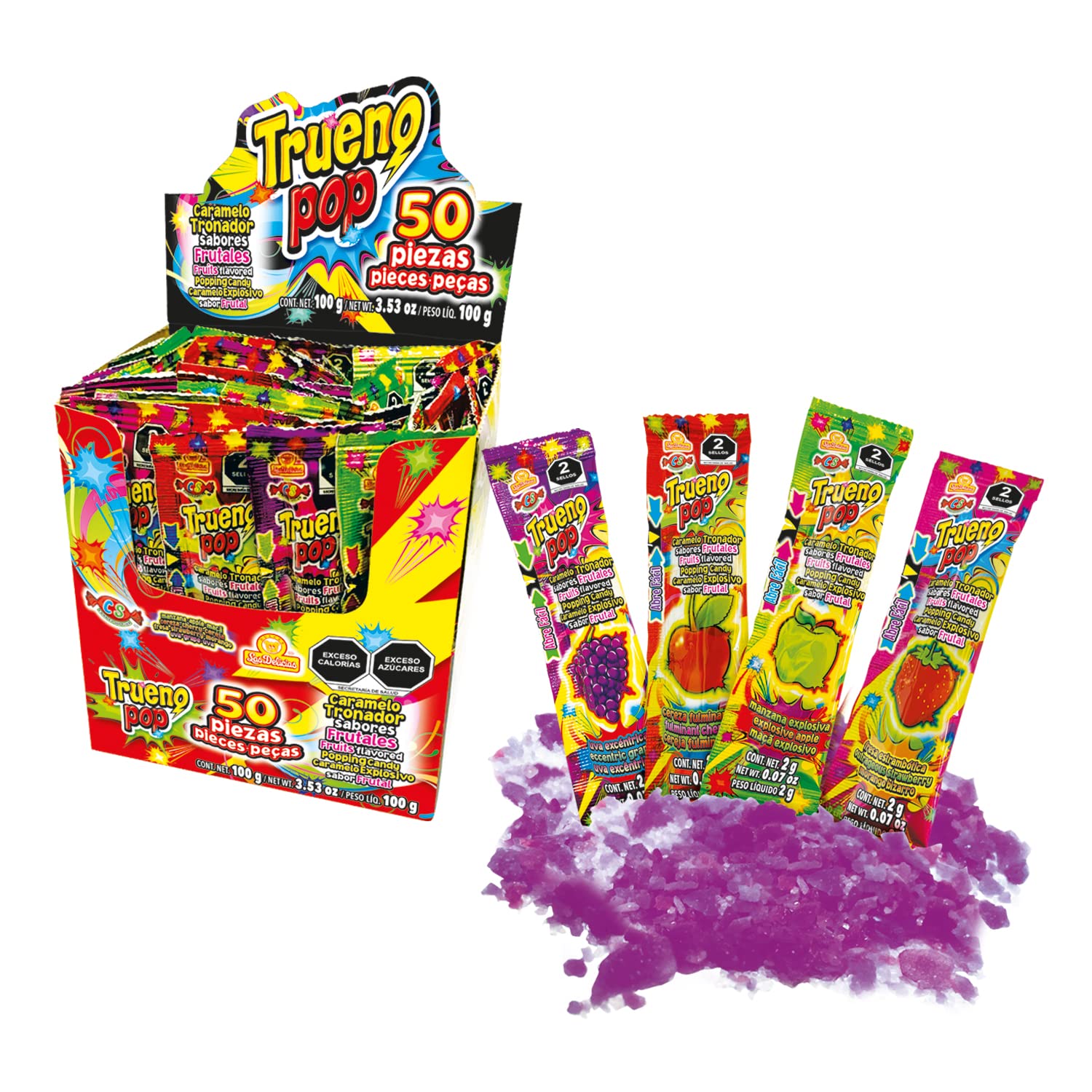 Trueno Pop 50 piezas, Caramelo Tronador Sabores Surtidos, Las Delicias ...