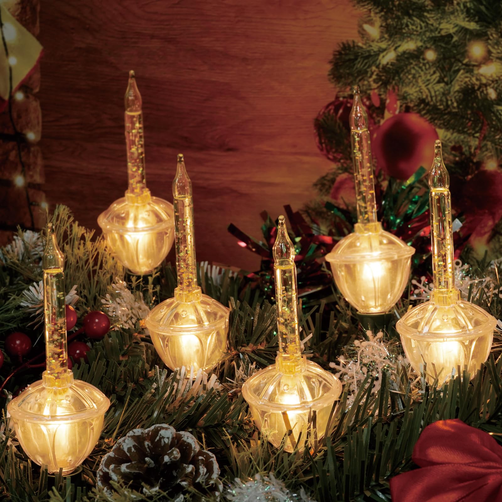 Christmas Bubble Lights, Bubble Lights Gold Glitter String Lights with ...