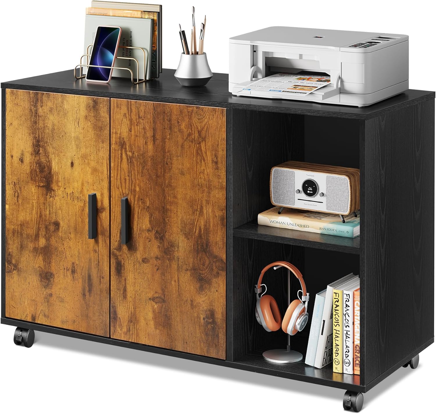 Amazon.com: DEVAISE Office Storage Cabinet with Doors and Shelves ...