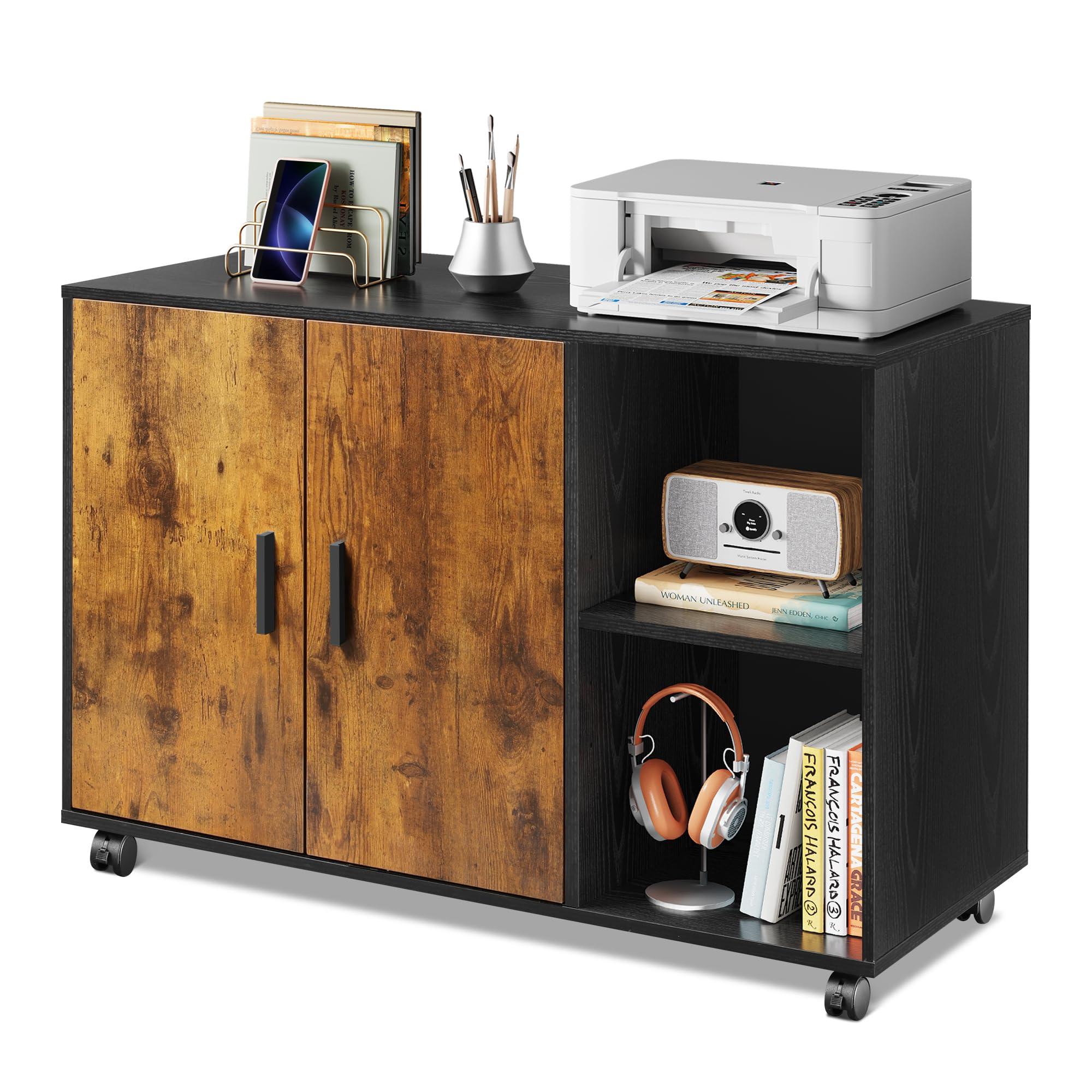 Amazon.com: DEVAISE Office Storage Cabinet with Doors and Shelves ...