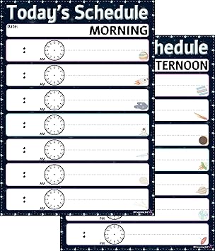 Amazon.com: Space Daily Schedule Charts- Laminated 14x19.5 – Dry Erase ...