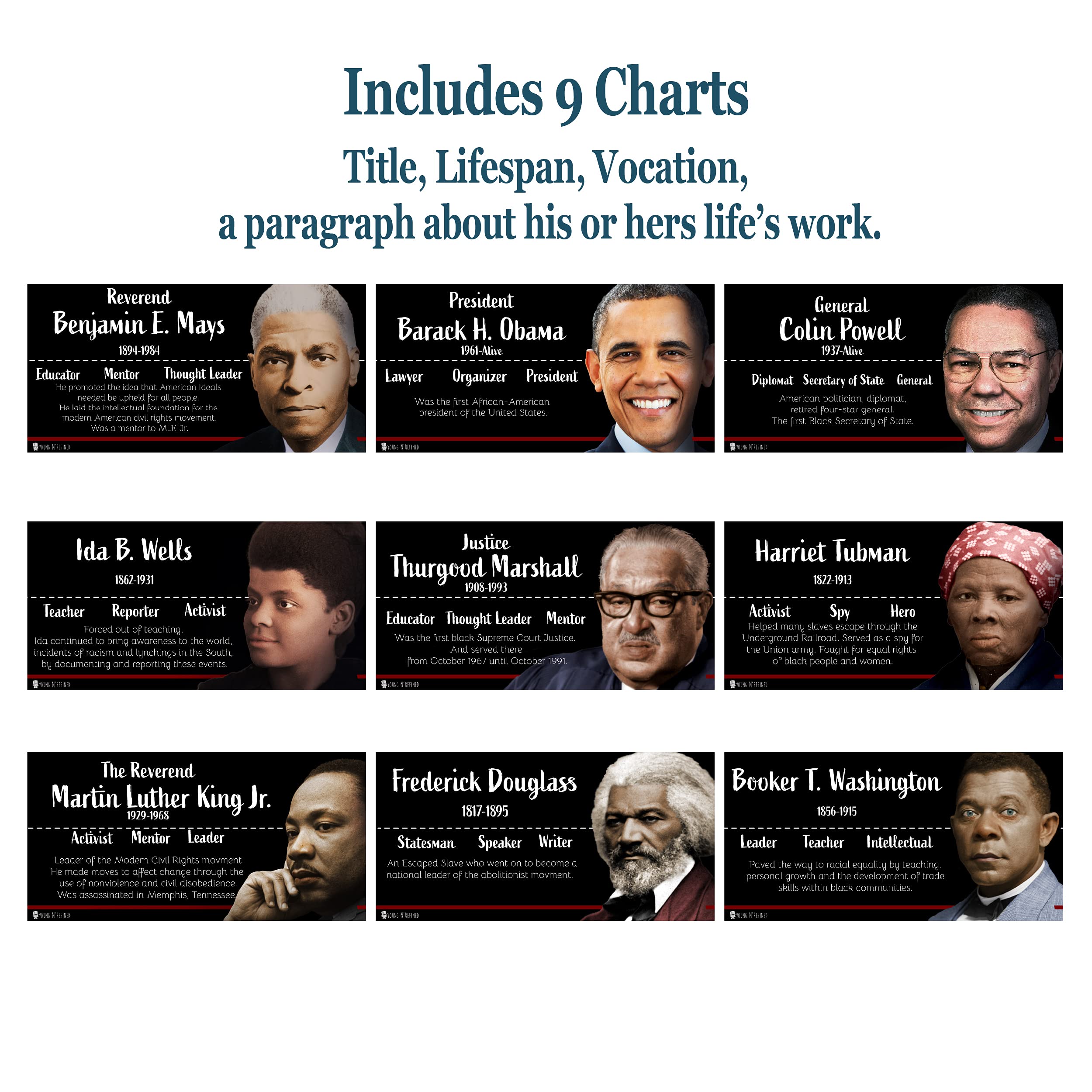 Snapklik.com : Black Heroes Poster Bulletin Board Set, 9 Charts Pack ...