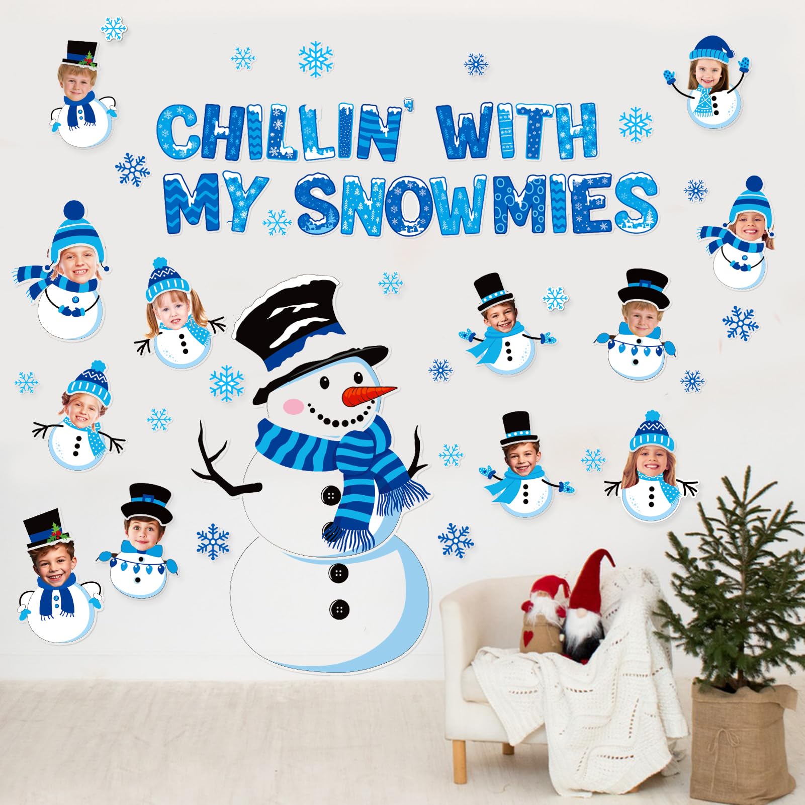 Snapklik.com : 79 Pcs Winter Bulletin Board - Snowman Decorations DIY ...
