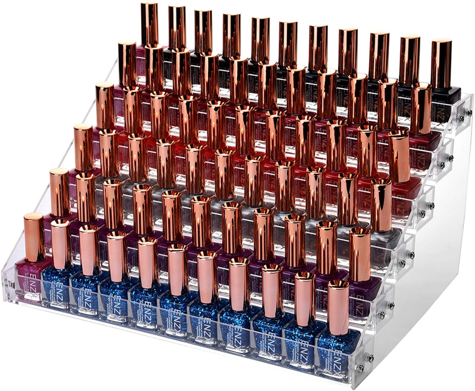 Witeygai Nail Polish Organizer, 5 Tiers Acrylic Nail Polish Rack,Clear ...