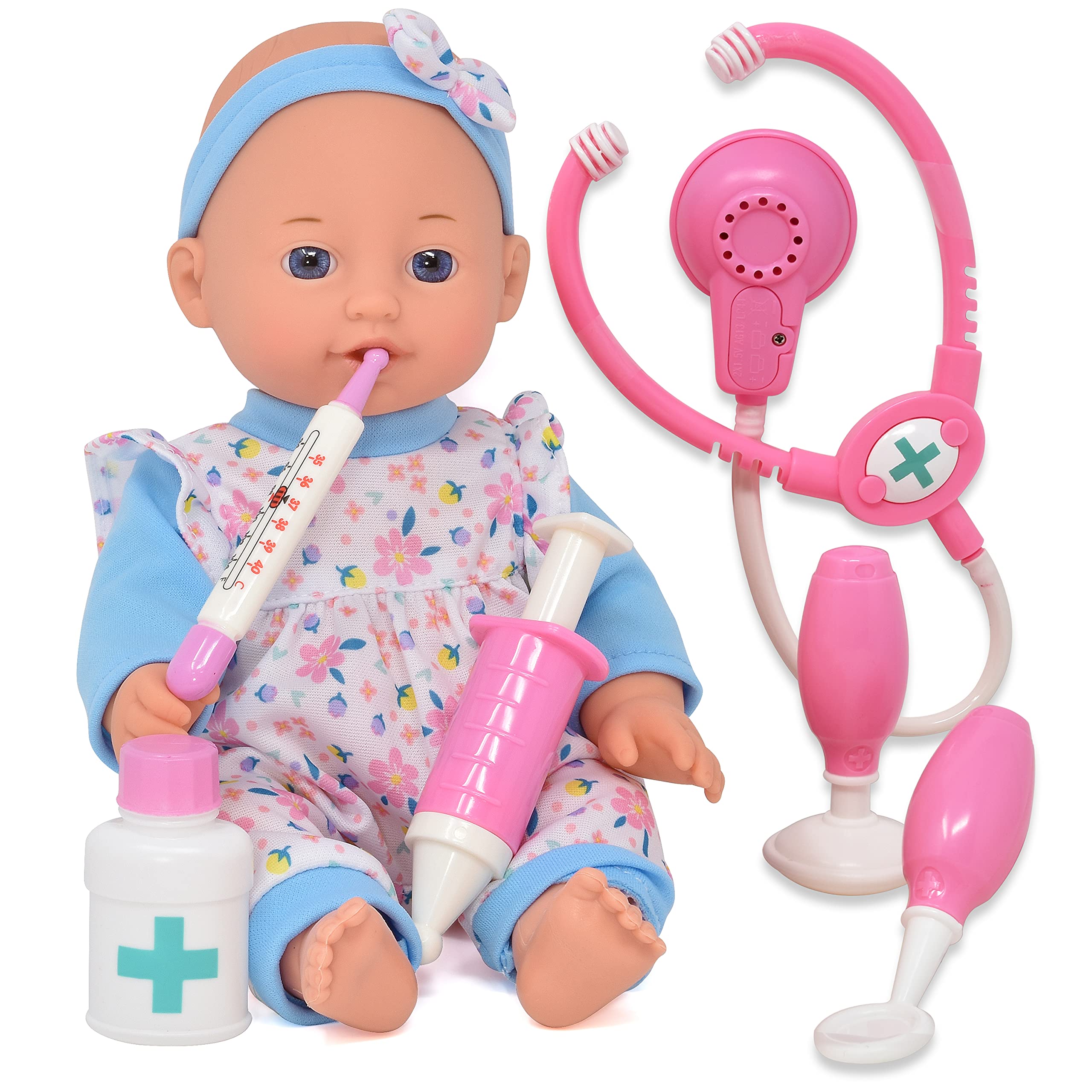 Buy Pretend Play Medical Set, Baby Doll Doctor Kit for Kids Includes 12 ...