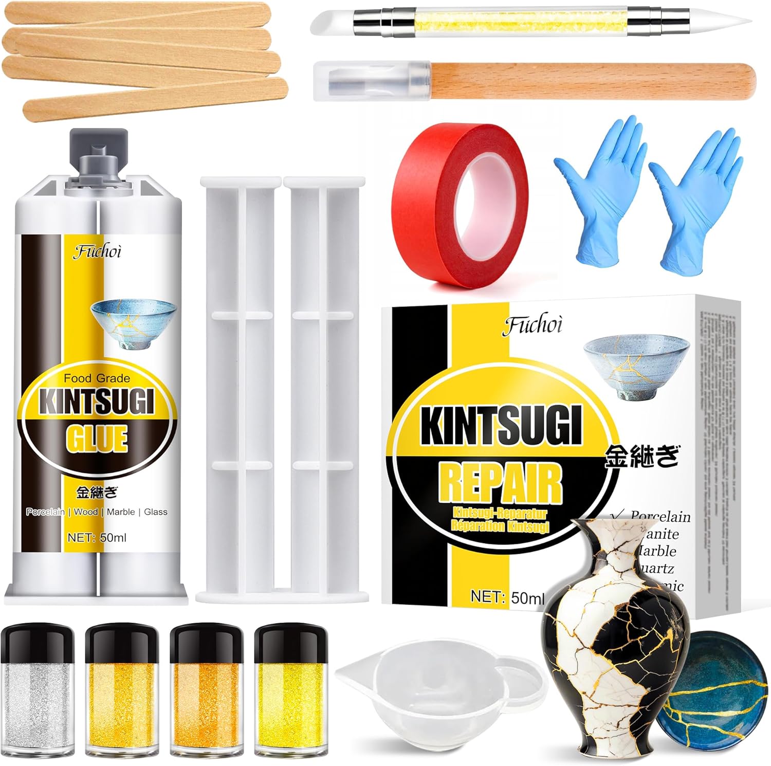Amazon.com: Kintsugi Repair Kit, Japanese Kintsugi Craft Kit with 50ml ...
