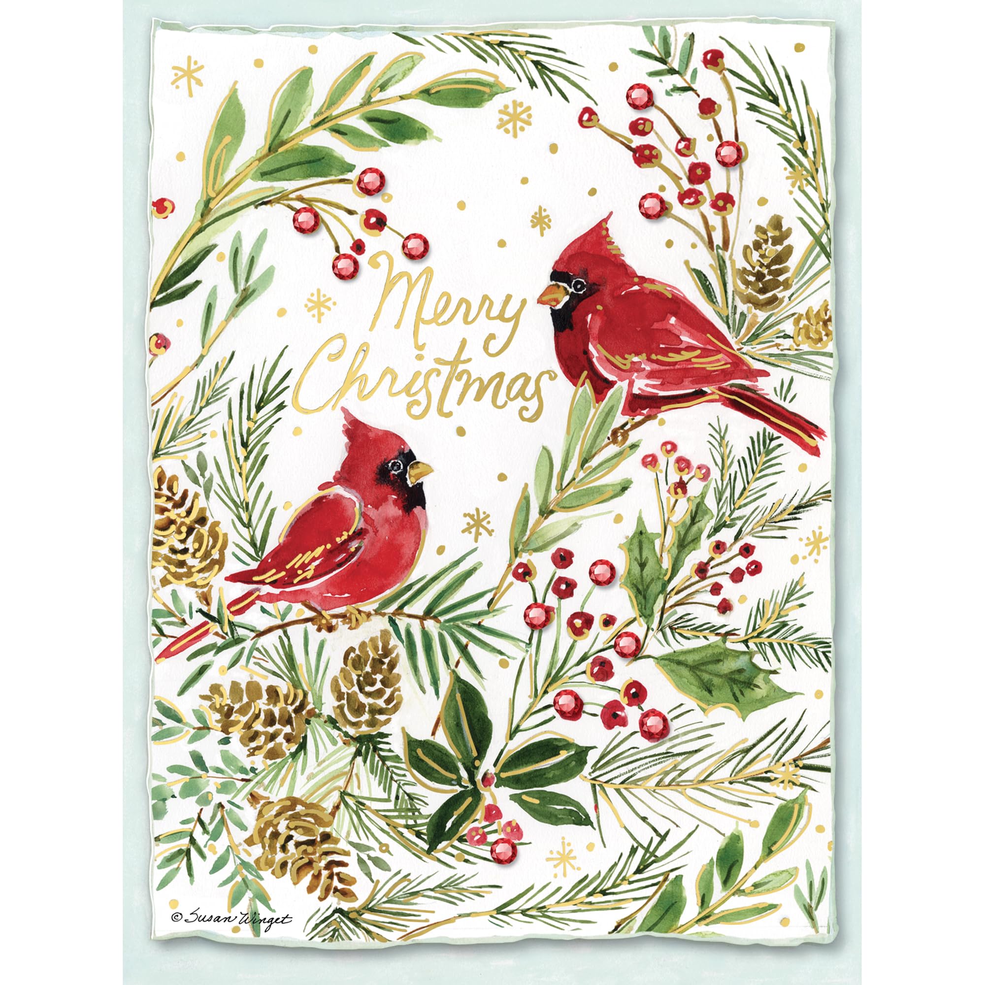 Amazon.com: LANG Christmas Cardinals Luxe Christmas Cards (1025107 ...