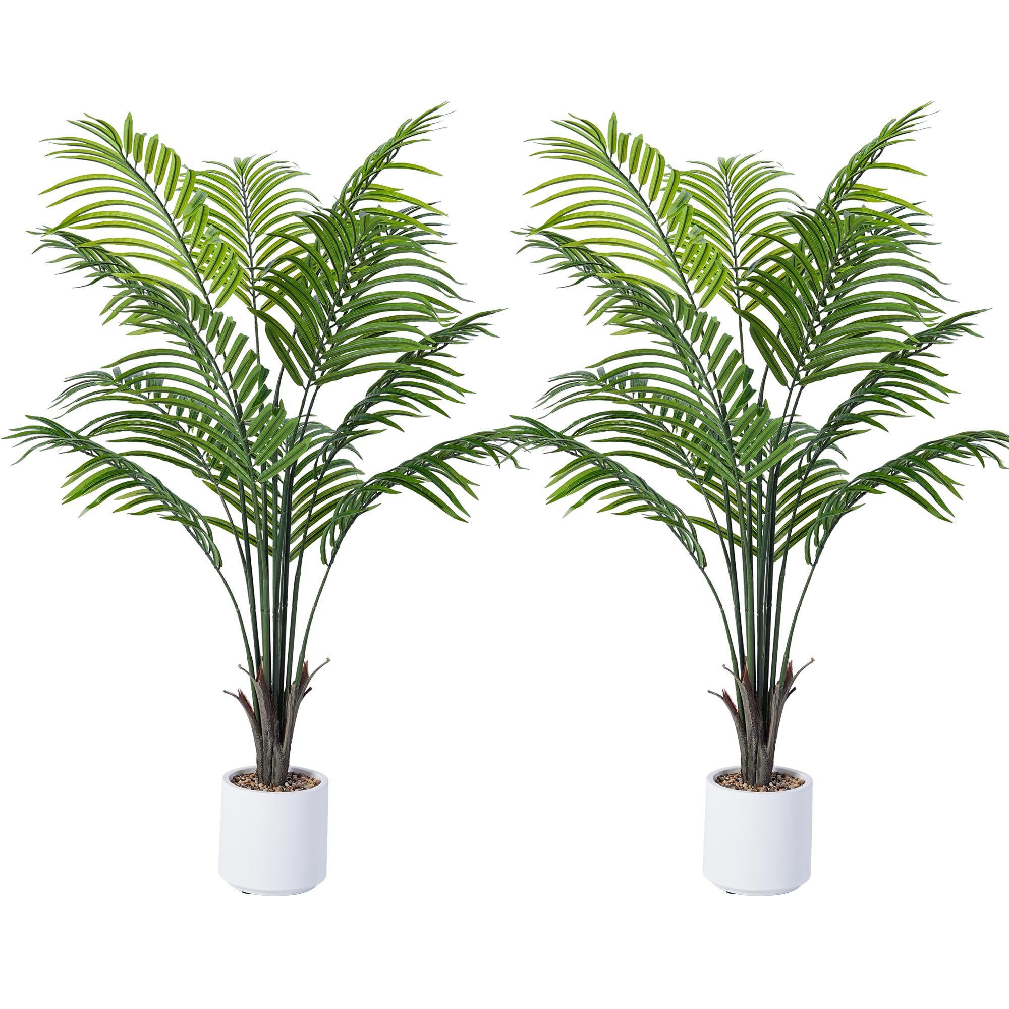 Amazon.com: Artificial Areca Palm Tree 4FT Fake Potted Plant 2 Pack ...