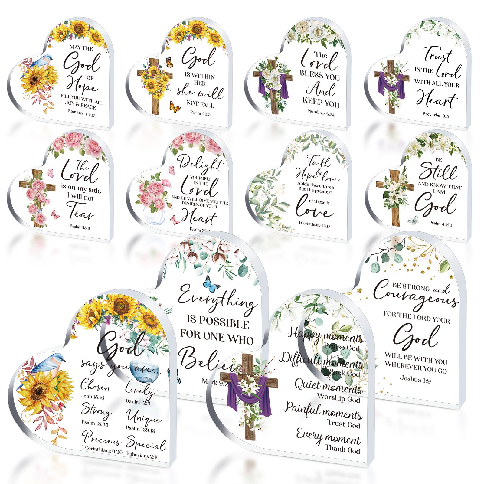 Amazon.com: Huwena 12 Pcs Christmas Acrylic Christian Gifts for Women ...