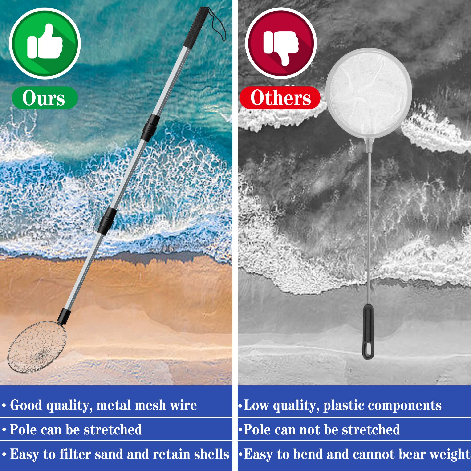 Snapklik.com : 4 Pcs/Set Beach Sand Sifter