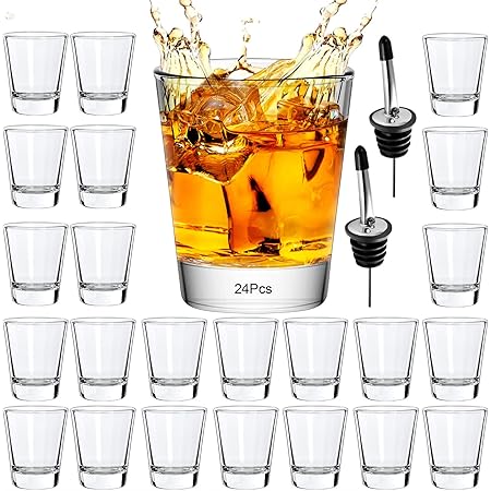 Amazon.com | Aoeoe 40 Pack Shot Glass Bulk Set with Heavy Base, 1.5 ...