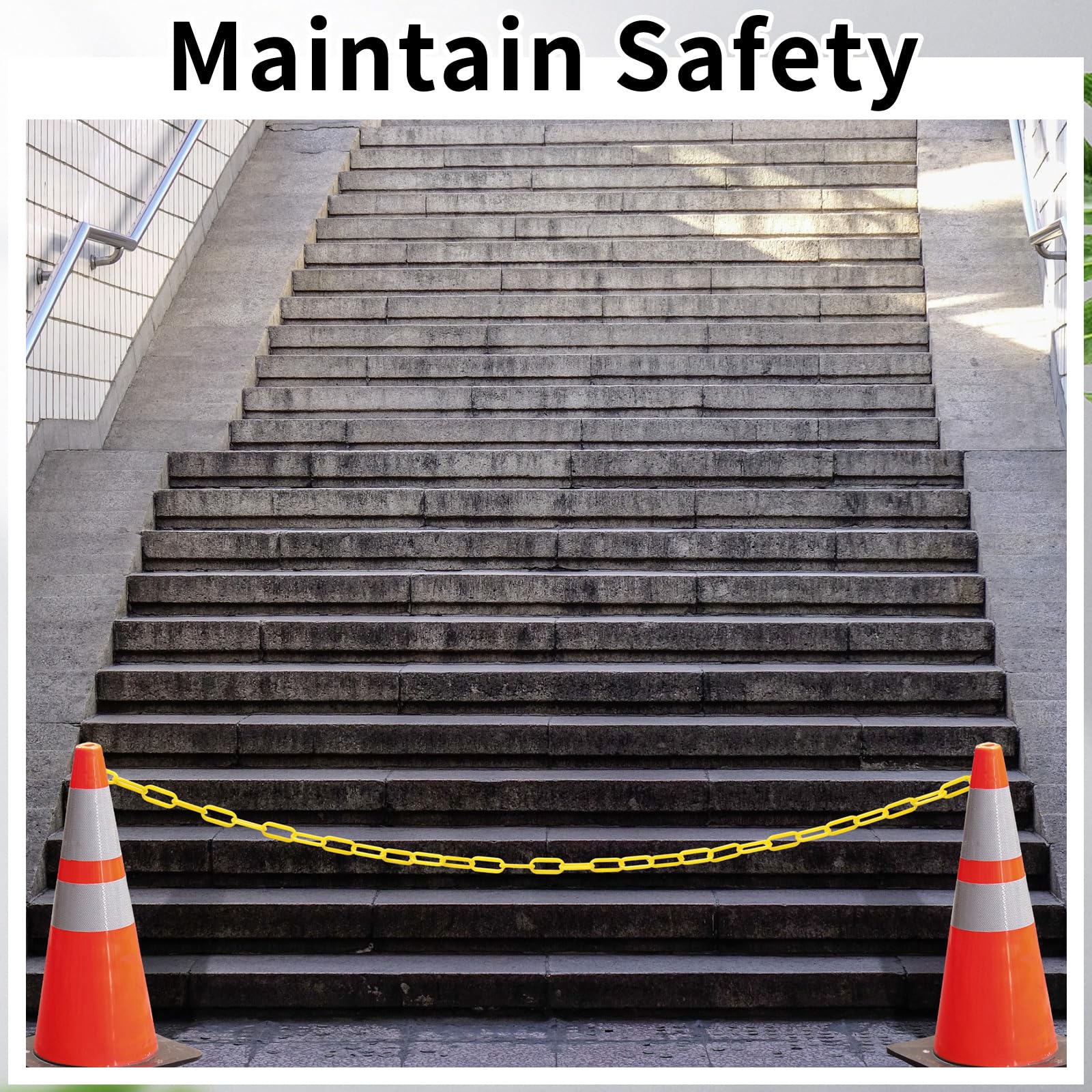 Snapklik.com : Vicenpal 100ft Yellow Plastic Chain Links, Plastic ...