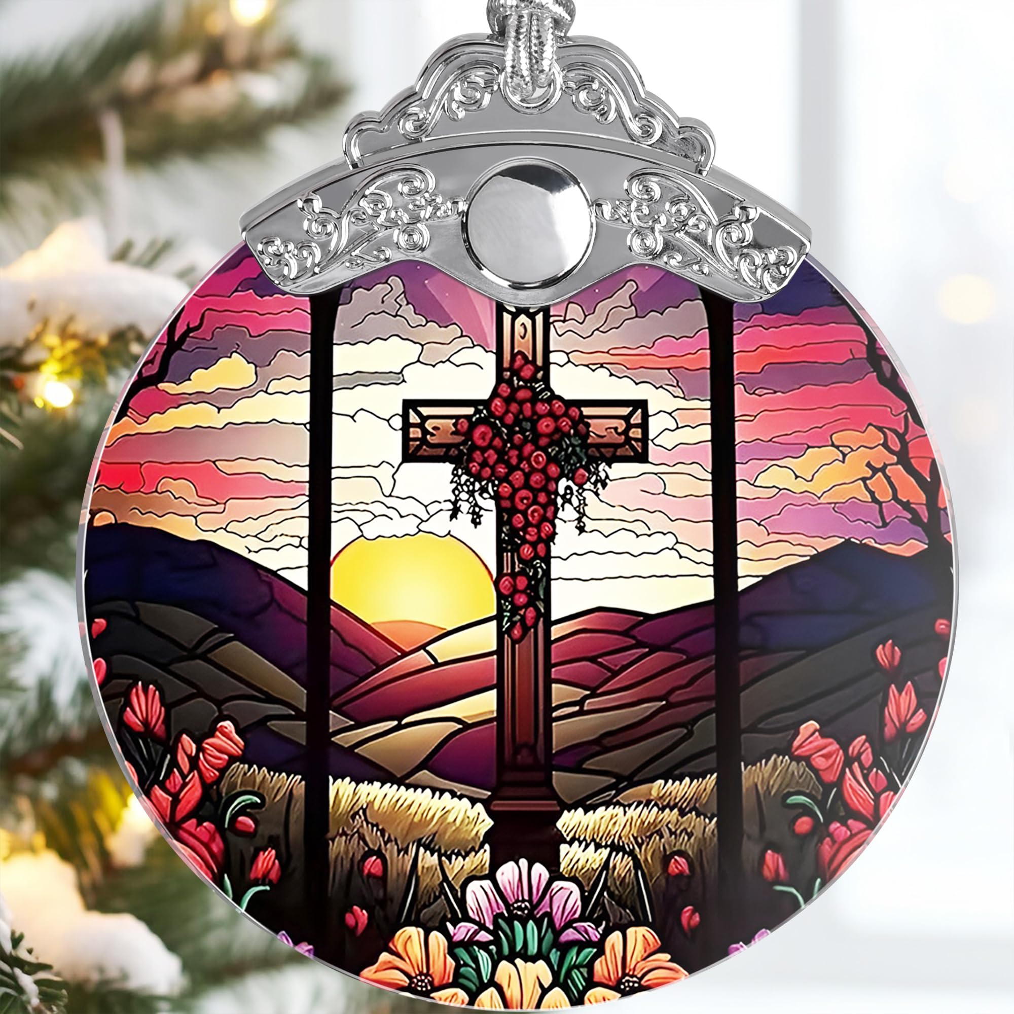 Amazon.com: Cross Christmas Ornament - Jocidea Cross Ornament - Cross ...