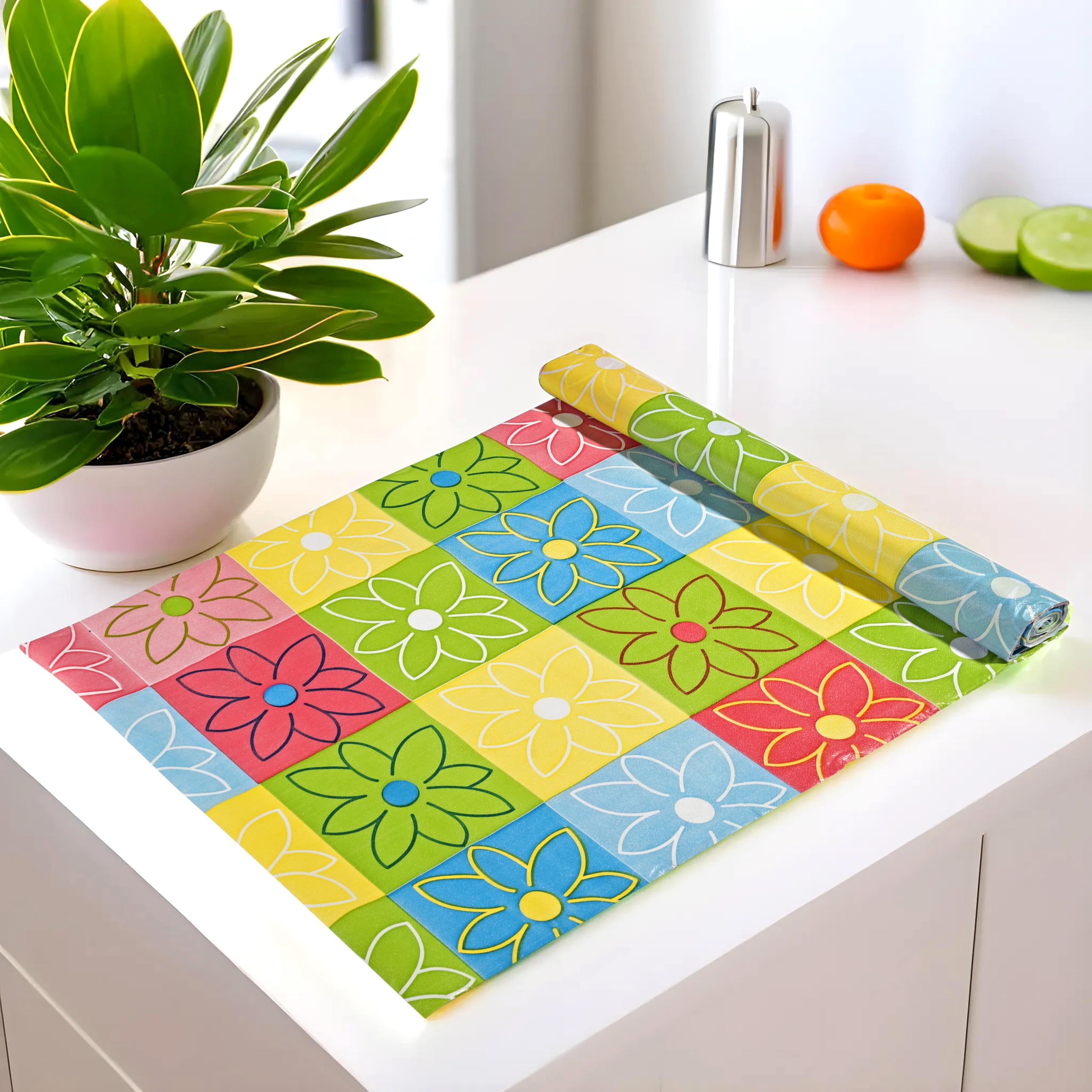 Buy Kuber Industries (5 Mtr Roll) Multipurpose Anti Slip Kitchen Mats ...