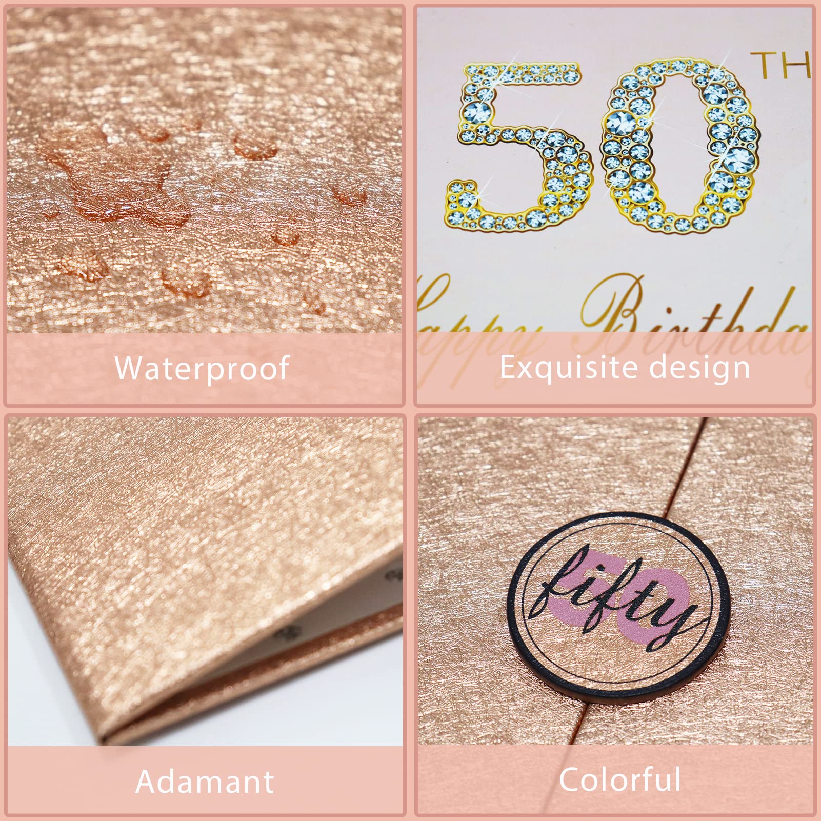 Snapklik.com : Rose Gold 50th Birthday Decorations, Creative 50th ...