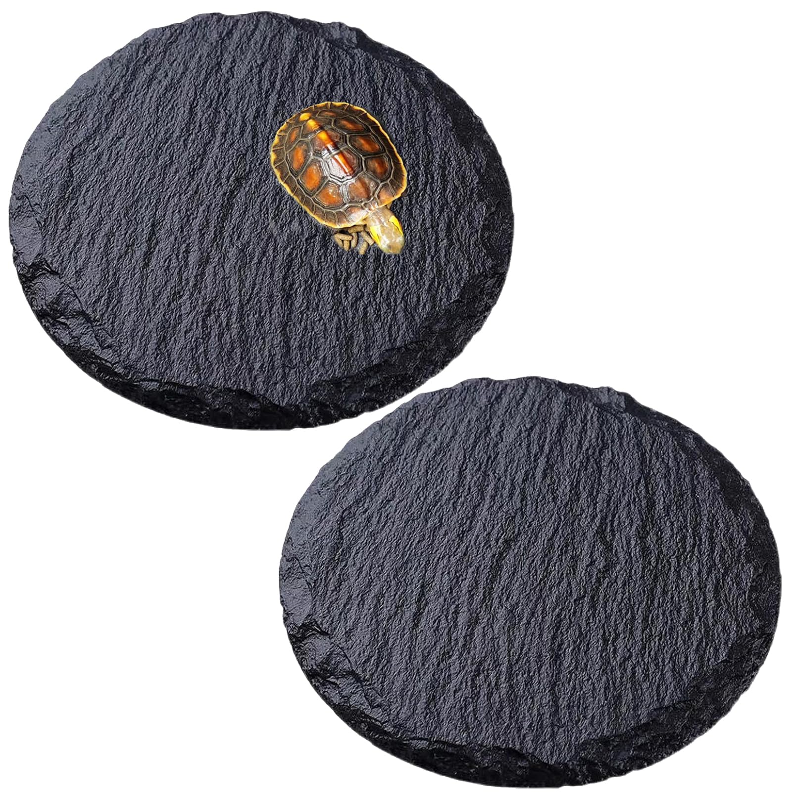 Snapklik.com : Reptile Basking Platform 2PcsTurtle Rock Slate Feeding ...